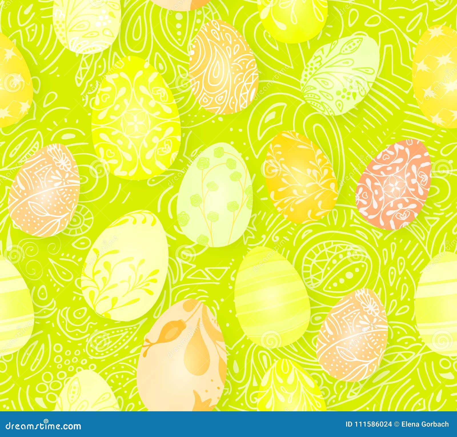 Happy Easter. Seamless Easter Eggs Pattern with Different Texture. 3d ...