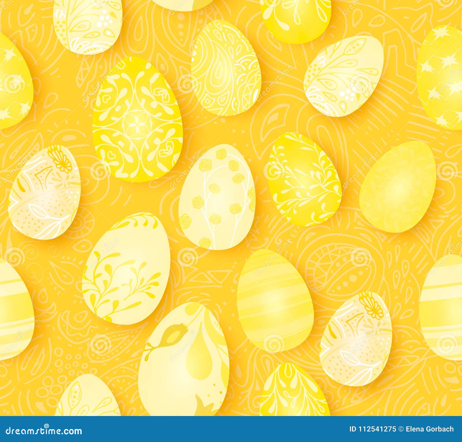 Happy Easter. Seamless Easter Eggs Pattern with Different Texture. 3d ...