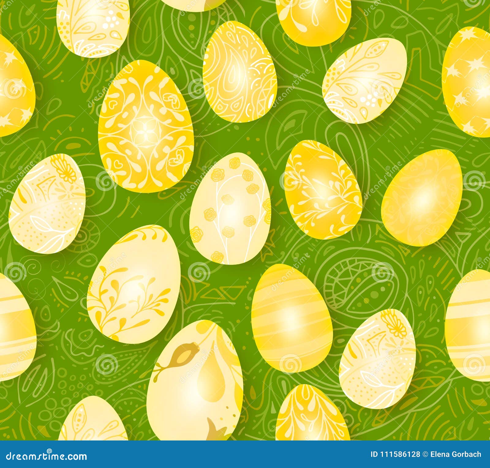 Happy Easter. Seamless Easter Eggs Pattern with Different Texture. 3d ...