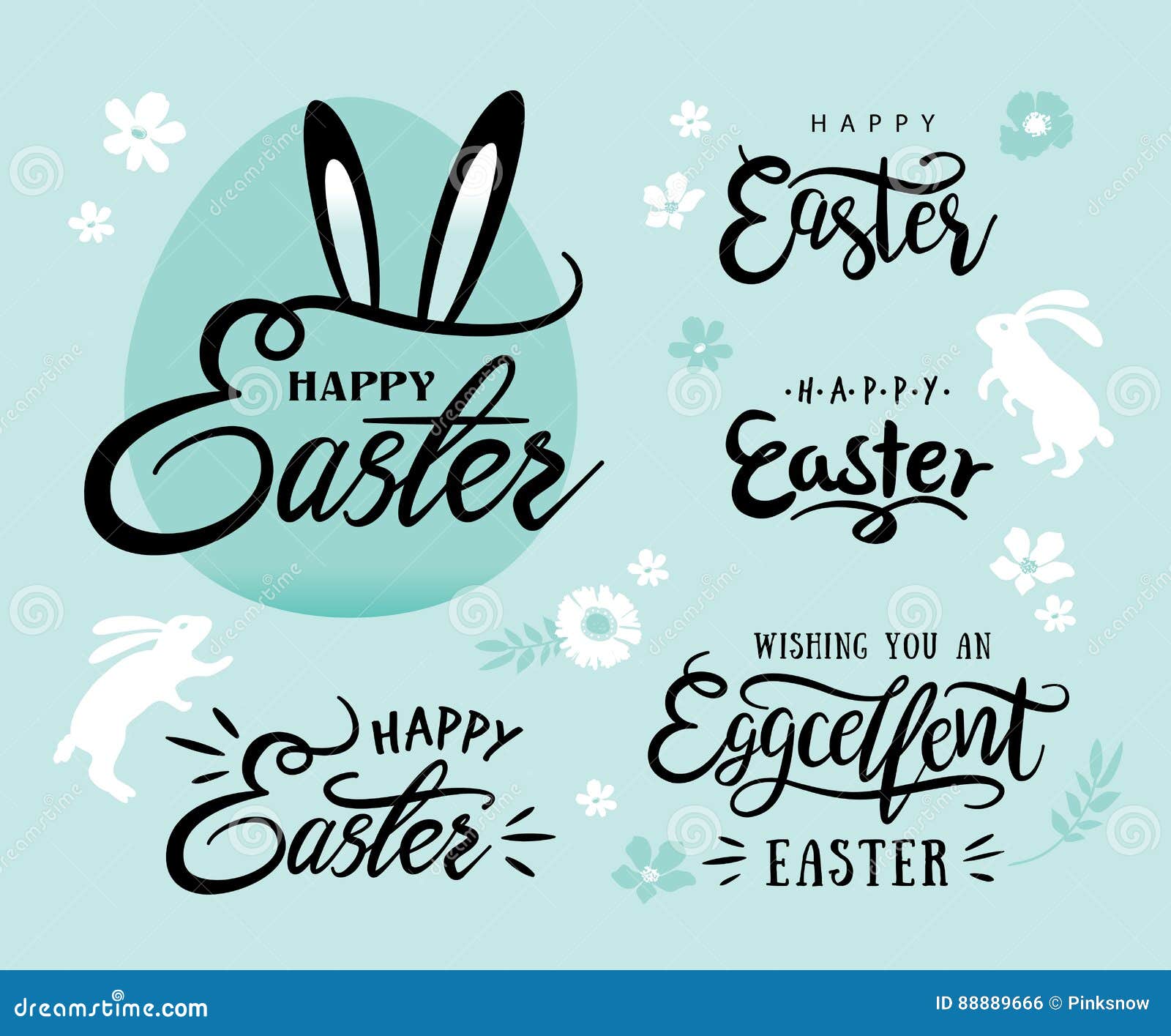 Happy Easter Bunny Rabbit Logos Stock Illustration | CartoonDealer.com ...