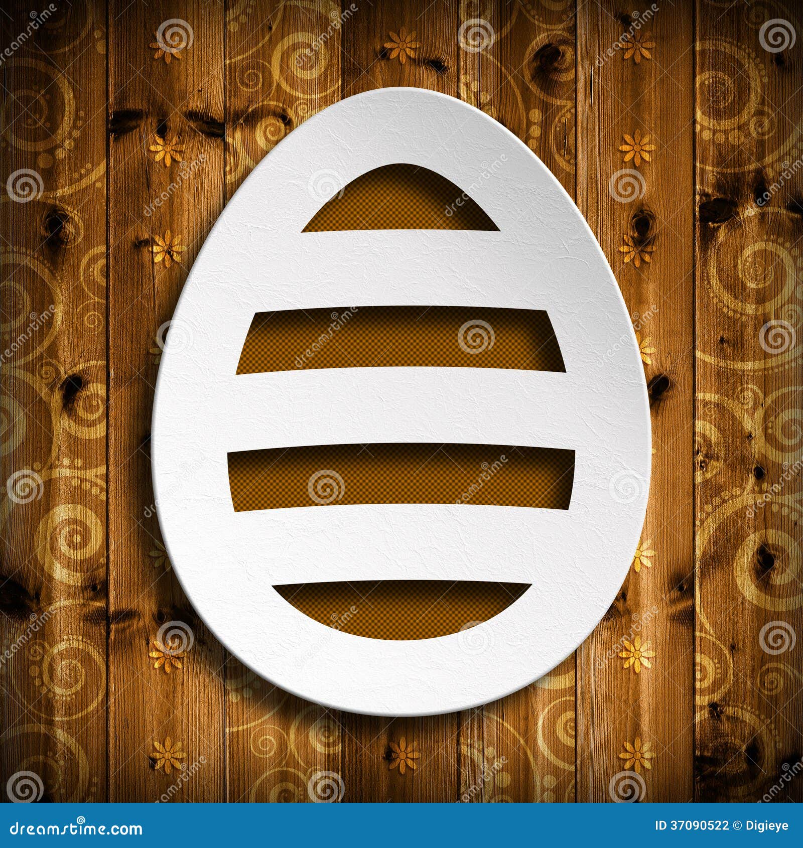 Happy Easter - Shape of Easter Egg on Wooden Background Stock ...