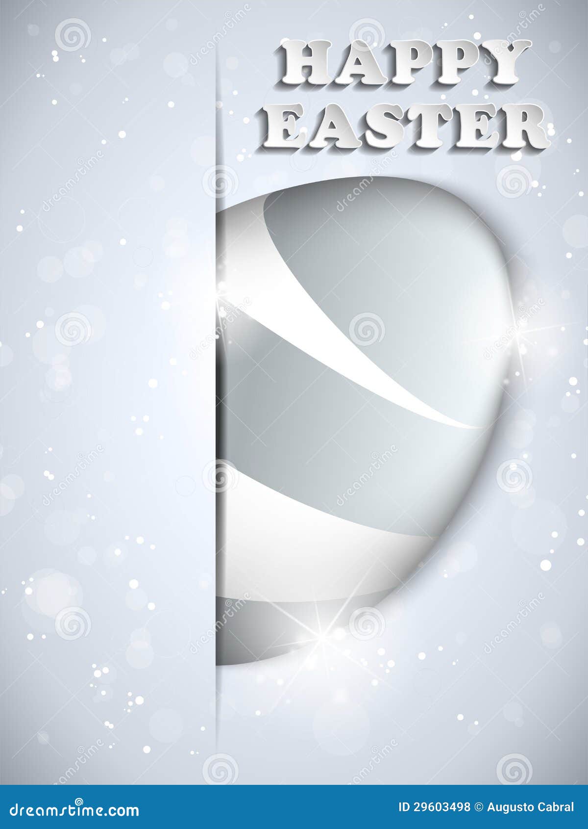 Happy Easter Silver Egg Shiny Metal Stock Vector - Illustration of ...