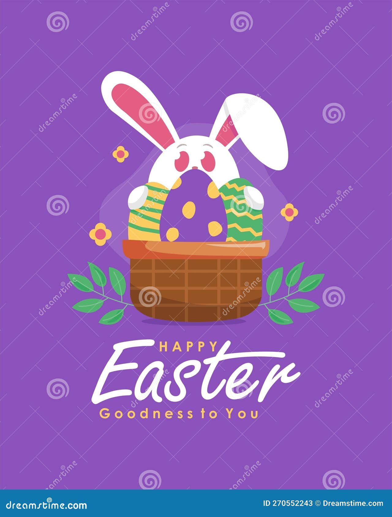 Happy Easter Social Media Post Design with Easter Bunny and Easter Egg ...