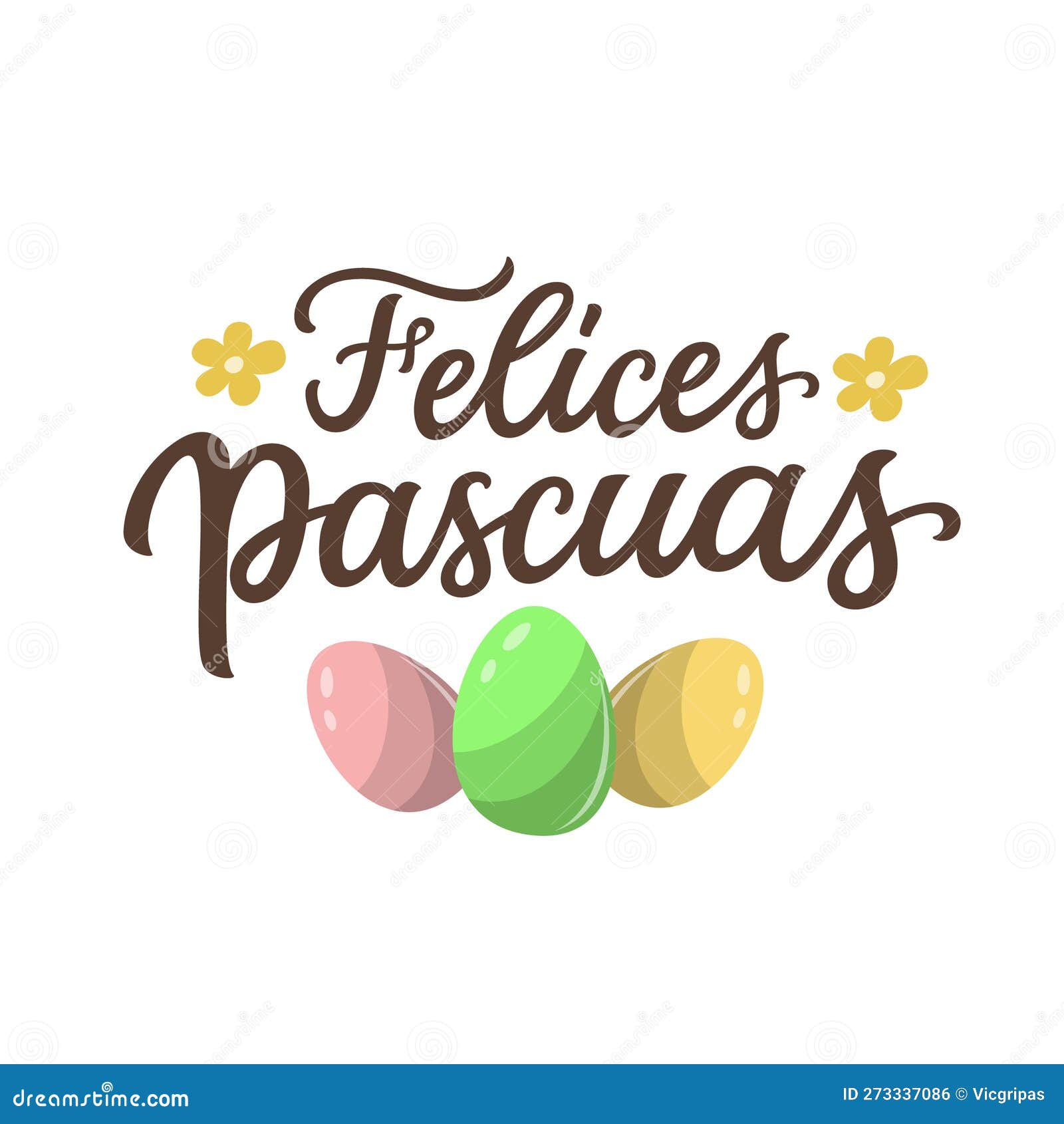 Happy Easter in Spanish. Hand Lettering Stock Vector - Illustration of ...
