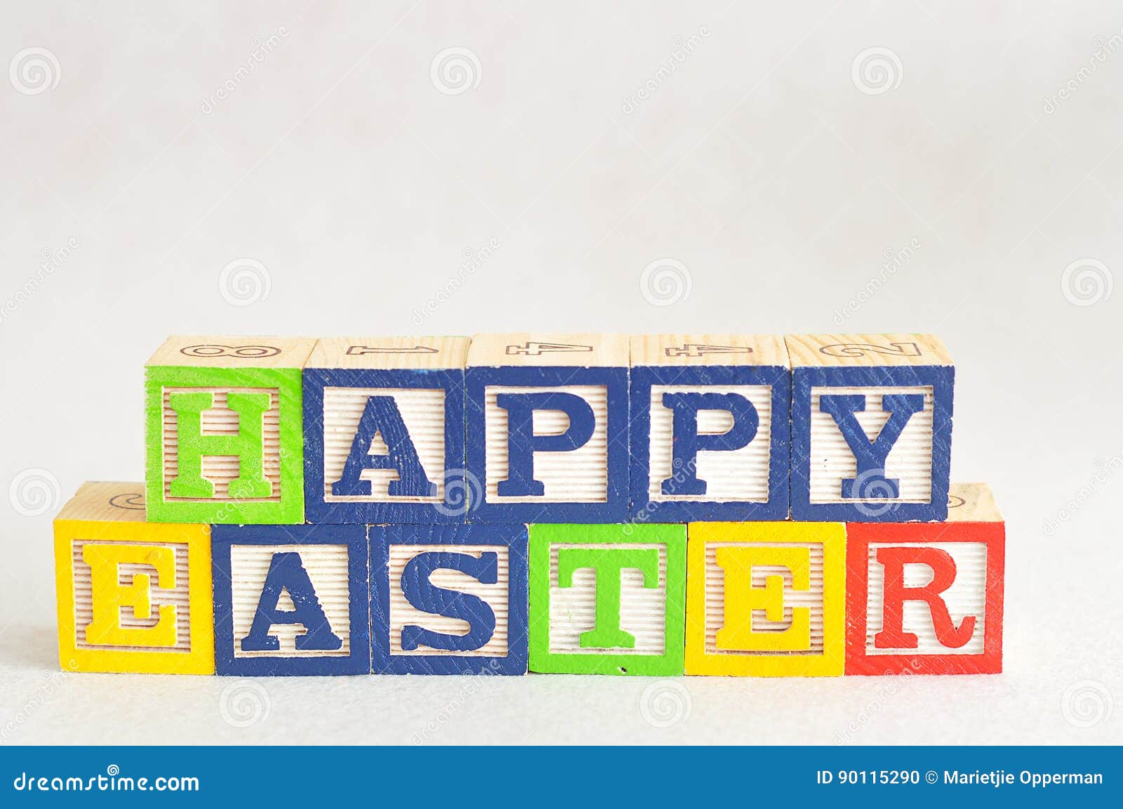 Happy Easter Spelled with Alphabet Blocks Stock Photo - Image of ...