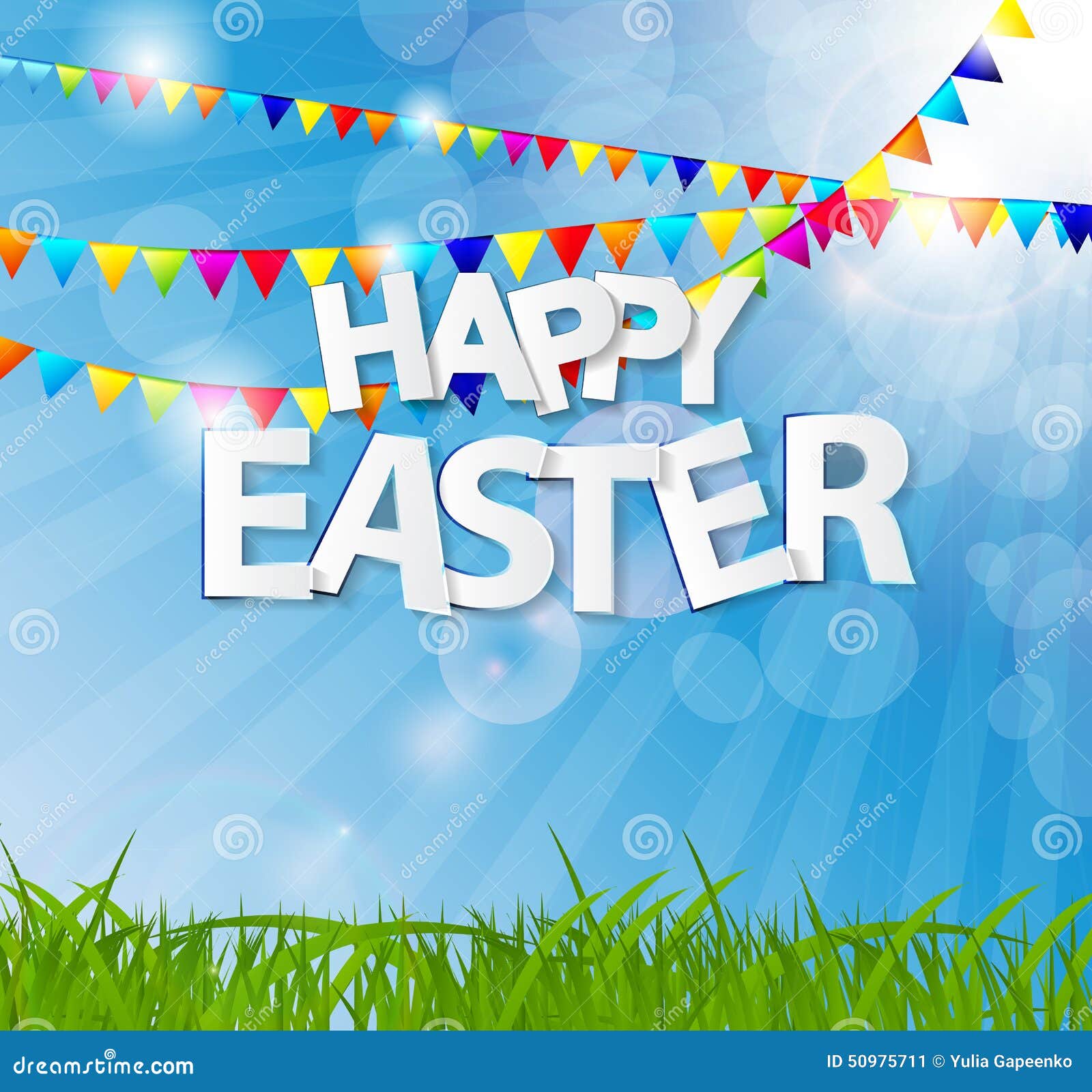 Happy Easter Spring Background Vector Illustration Stock Vector ...