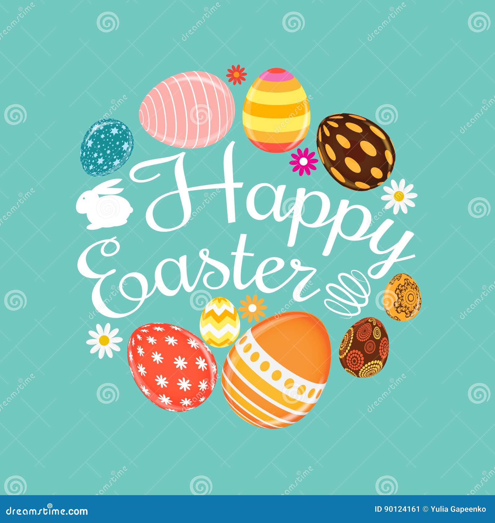 Happy Easter Spring Holiday Background Illustration Stock Vector ...