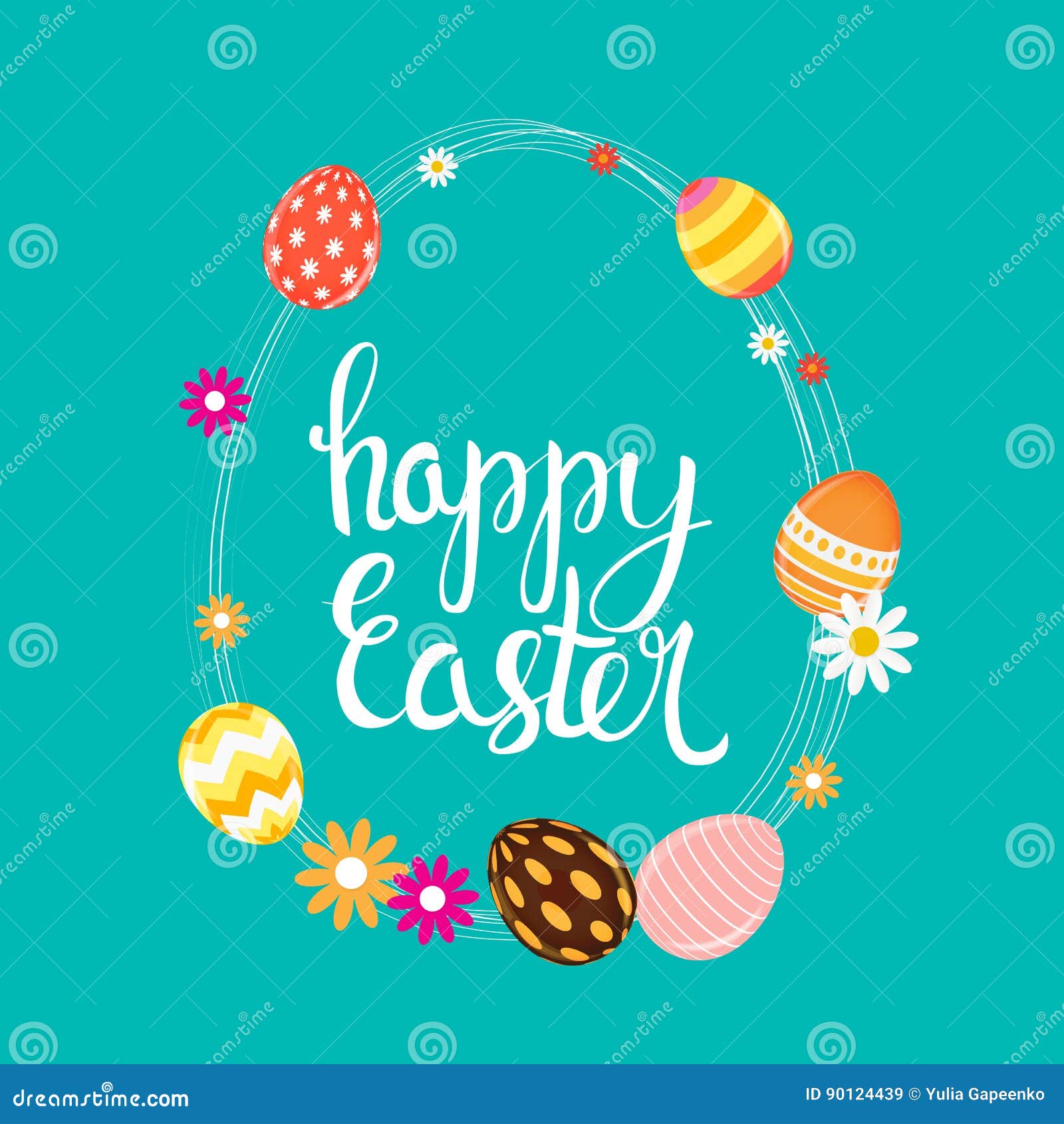 Happy Easter Spring Holiday Background Illustration Stock Vector ...