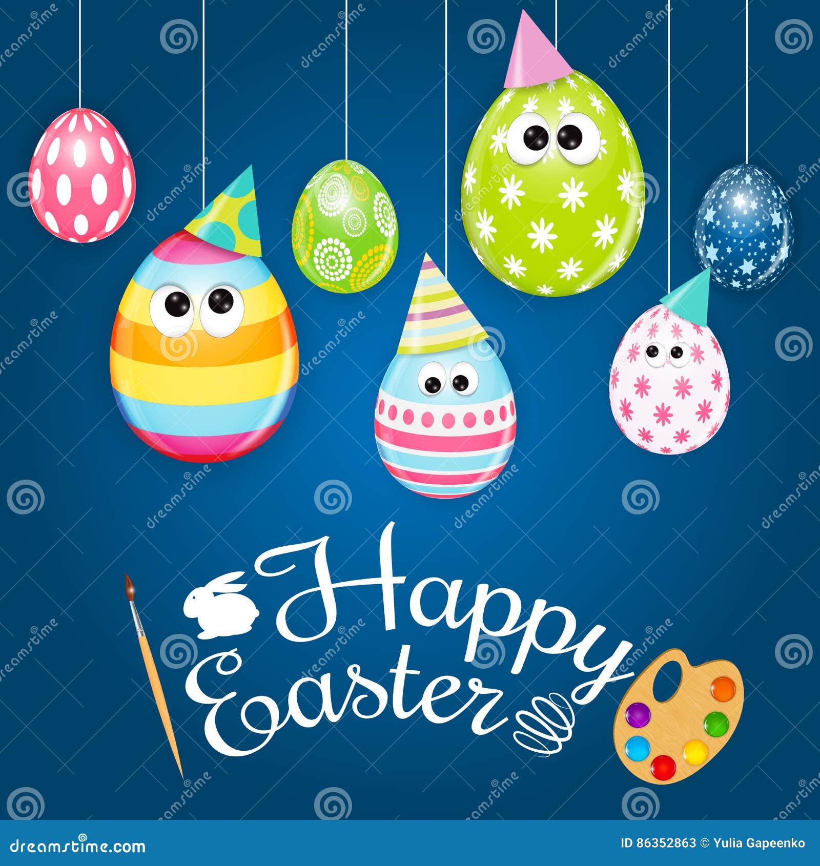 Happy Easter Spring Holiday Background Illustration Stock Vector ...