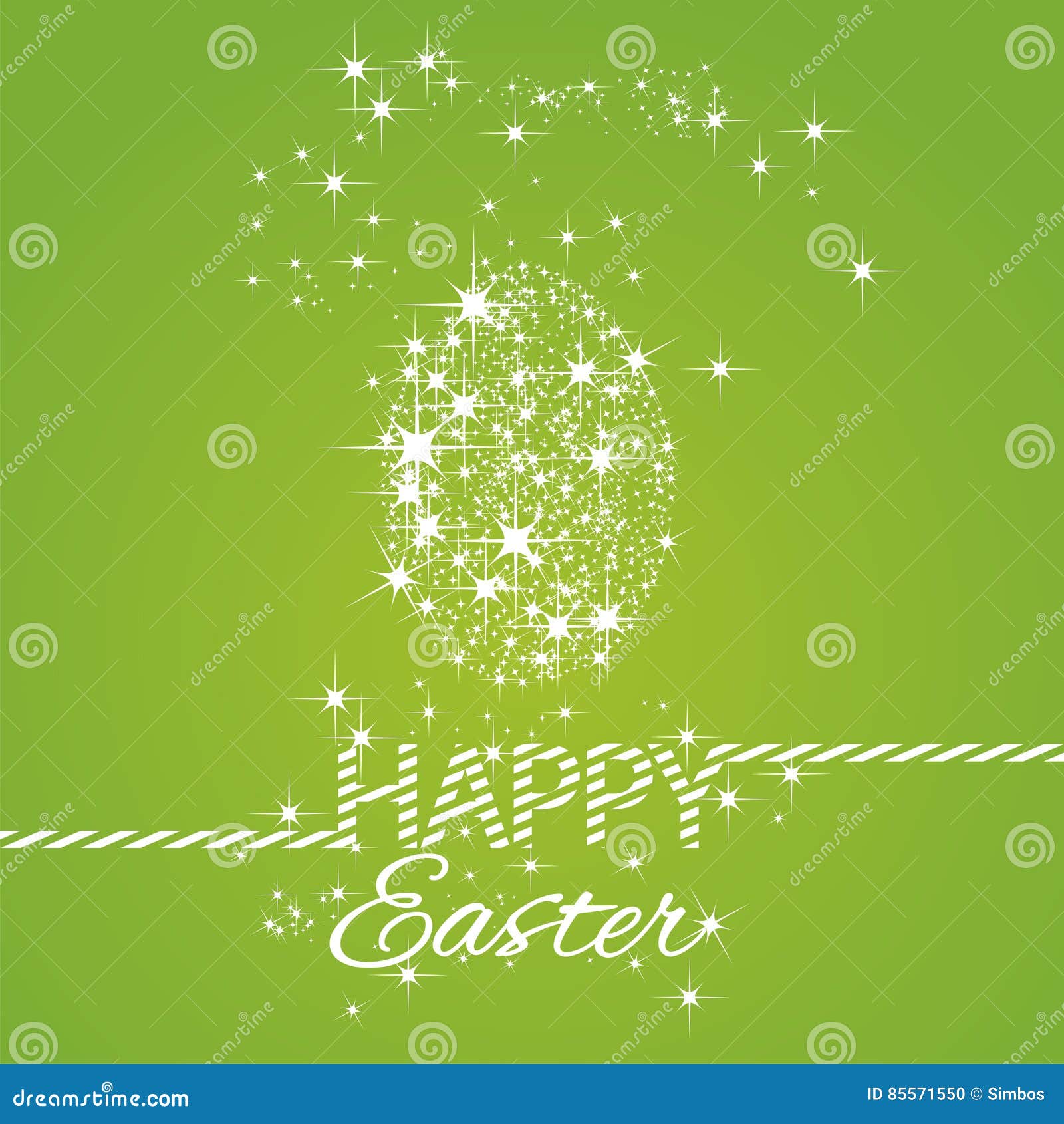 Happy Easter Stars Egg Green Background Stock Vector - Illustration of ...