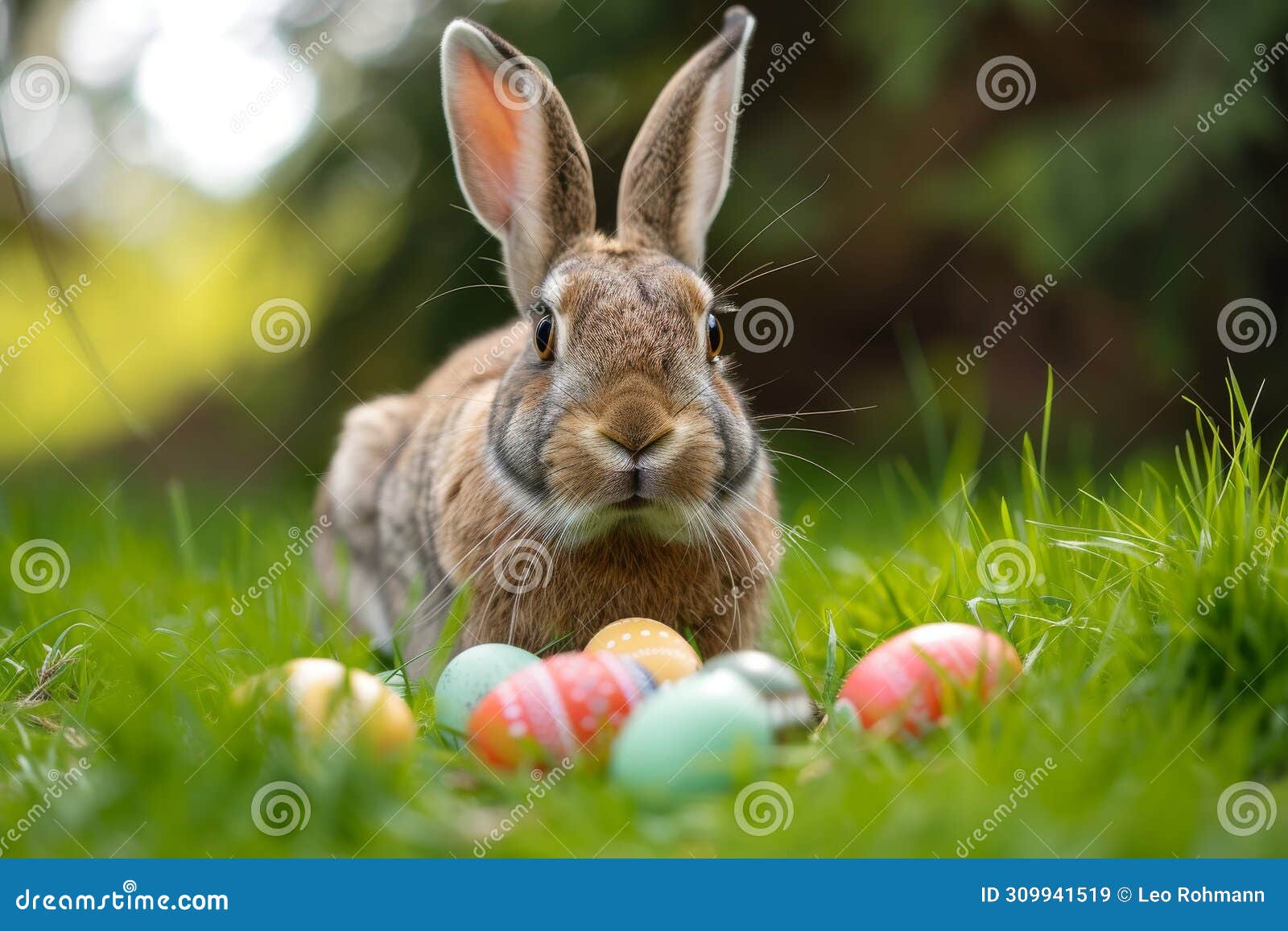 Happy Easter Stem Eggs Sunday Basket. Easter Bunny Family Tropical ...
