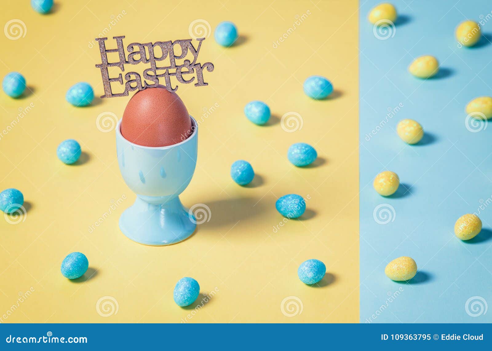 Happy Easter Still Life Composition Stock Image - Image of glitter ...