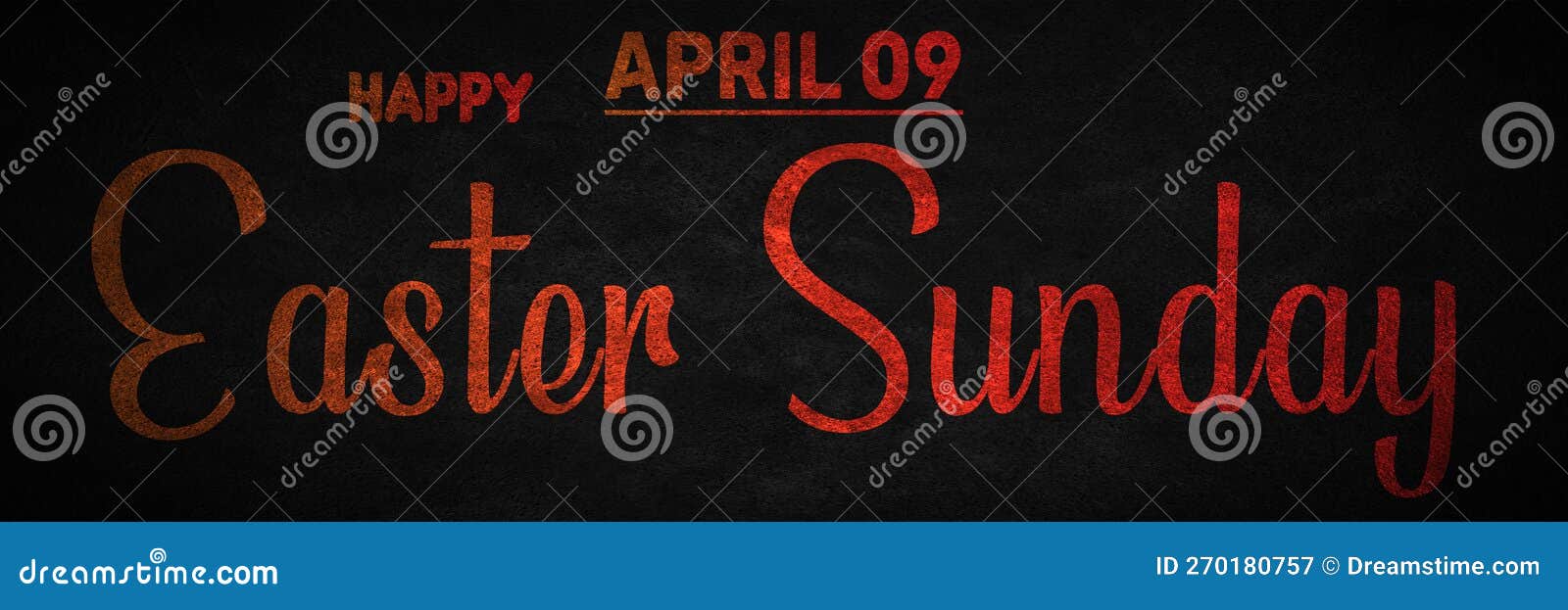Happy Easter Sunday, April 09. Calendar of April Text Effect, Design ...