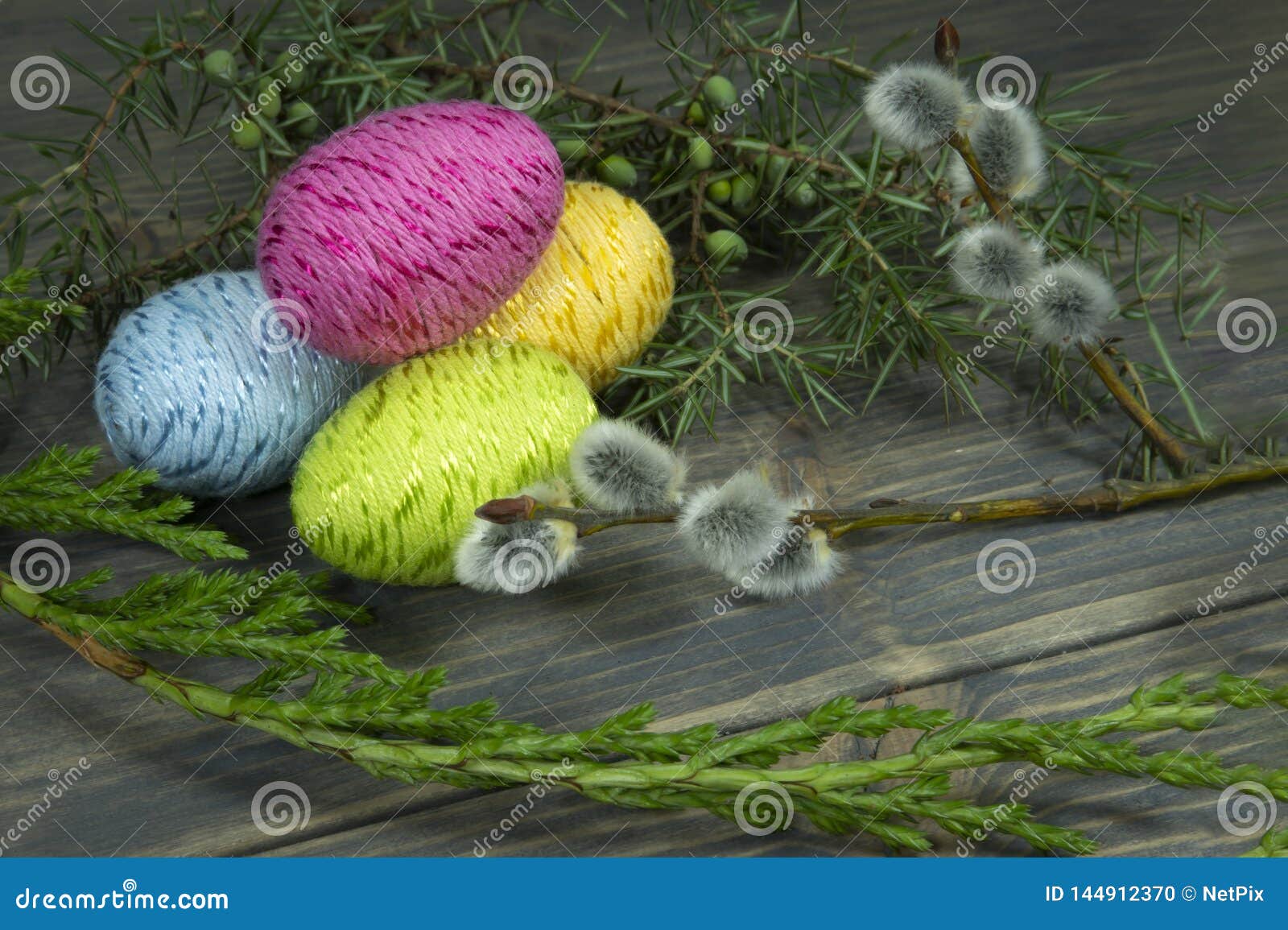 Happy Easter Symbol Eggs on Wooden Background Stock Photo - Image of ...