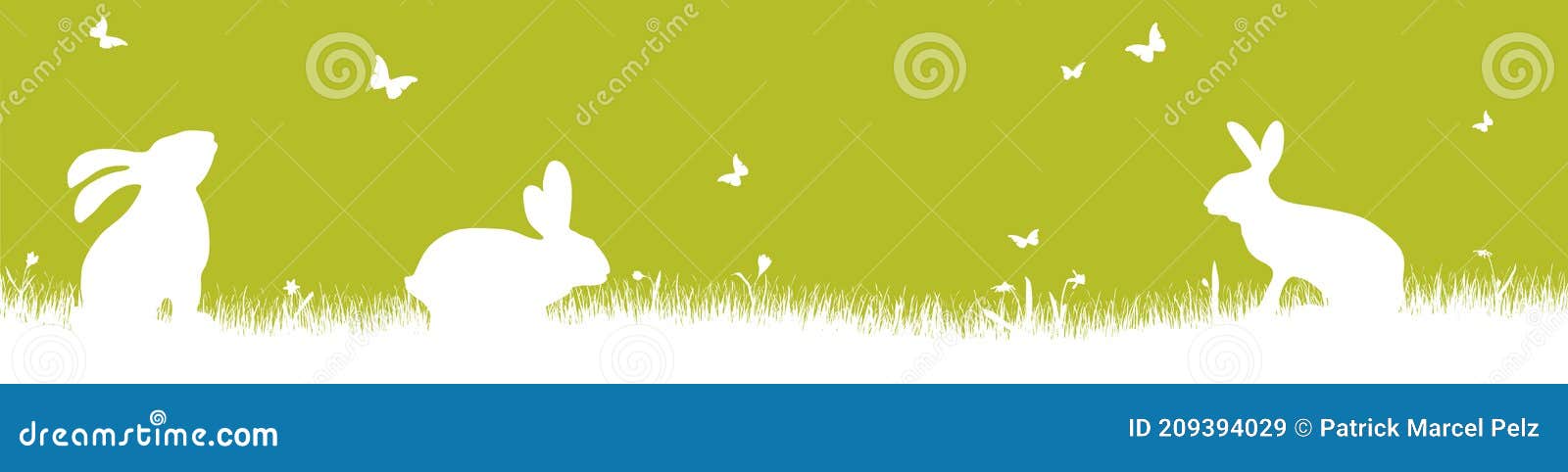 Easter Time Banner With Clouds, Hand And Wrist Watch. Thin Line Flat ...