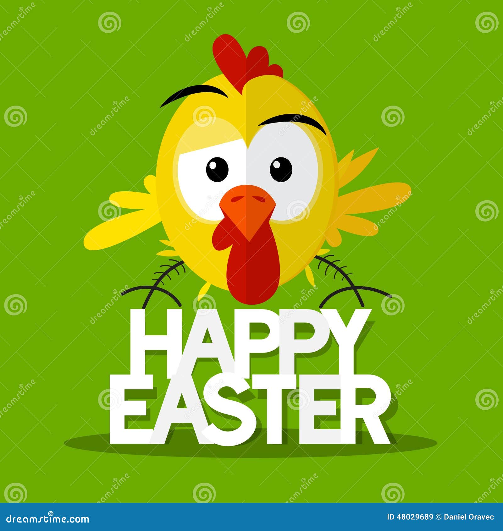 Happy Easter Title with Chick Stock Vector - Illustration of decoration ...