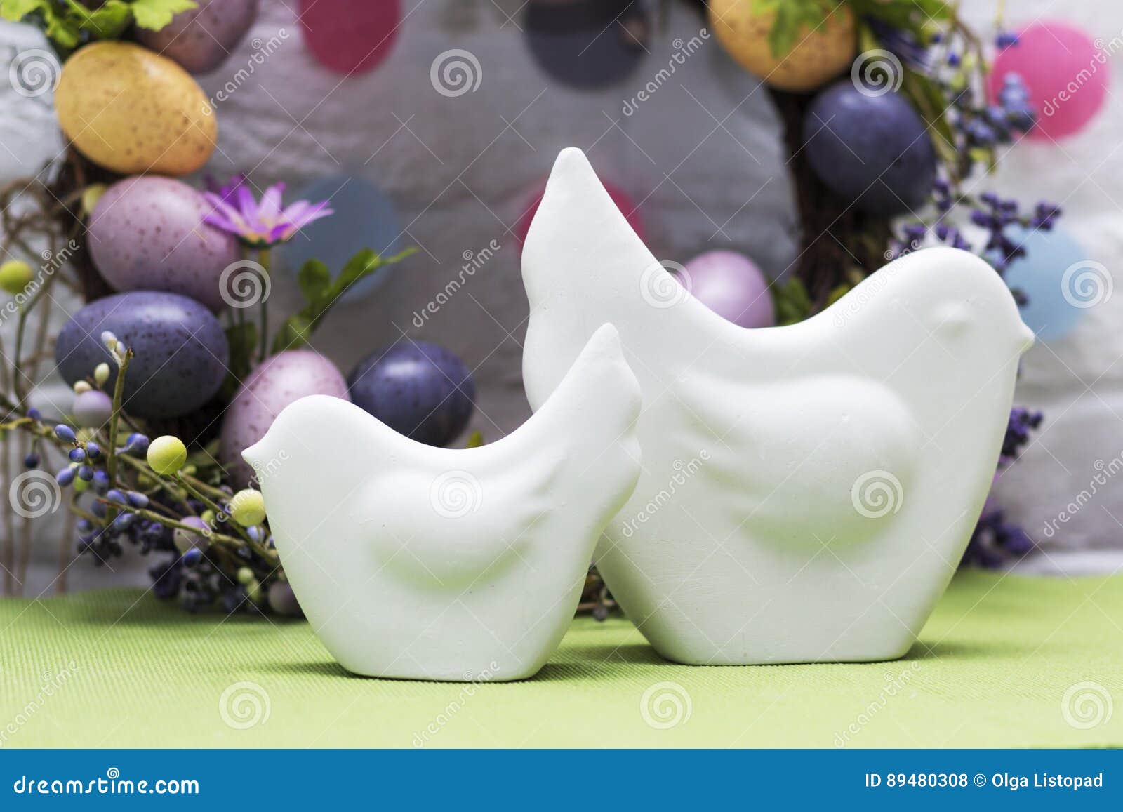 Happy Easter. Two Chicken in Festive Decor Stock Photo - Image of bunny ...