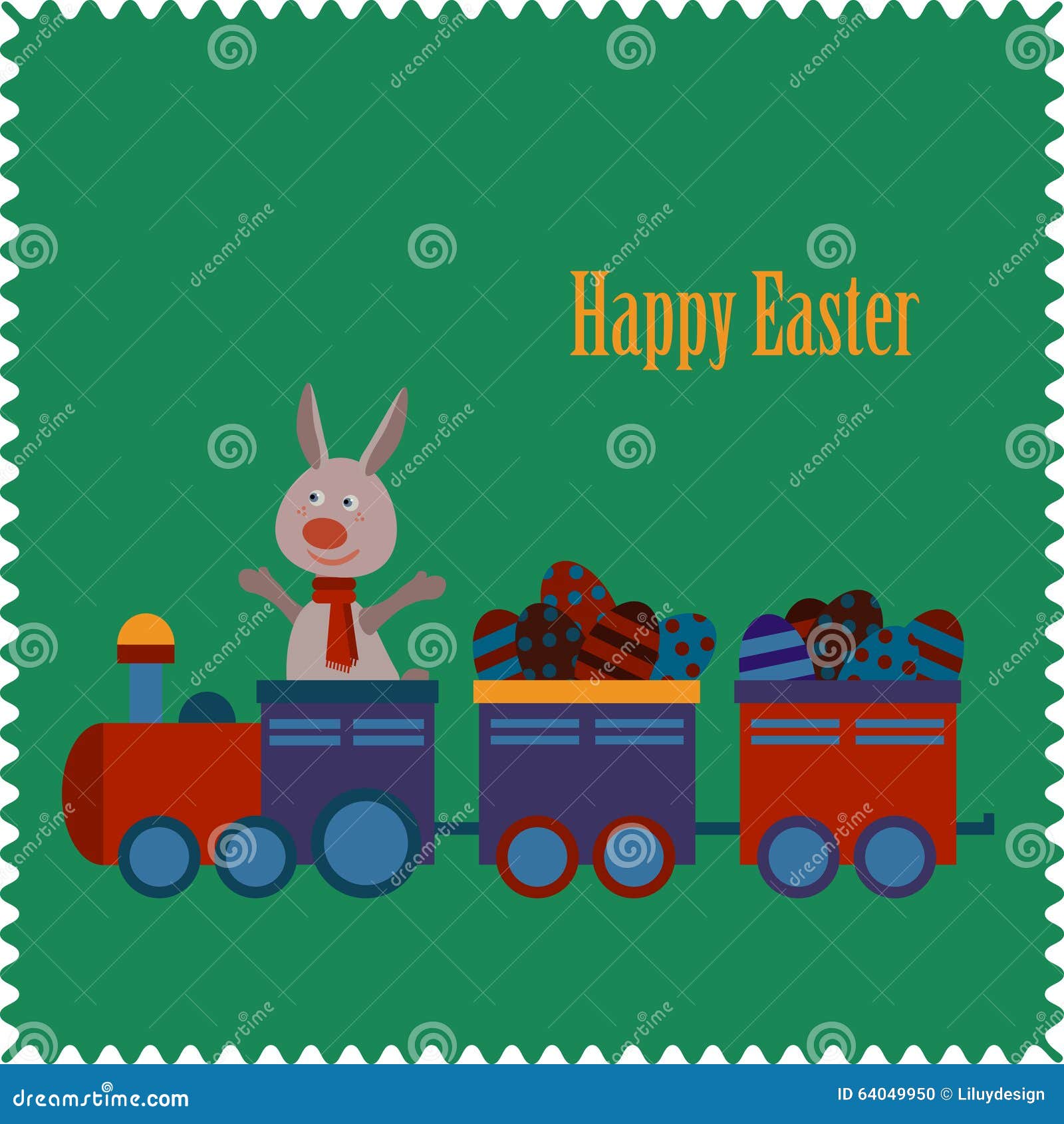 Happy Easter Typographical Background with Bunny Stock Vector ...