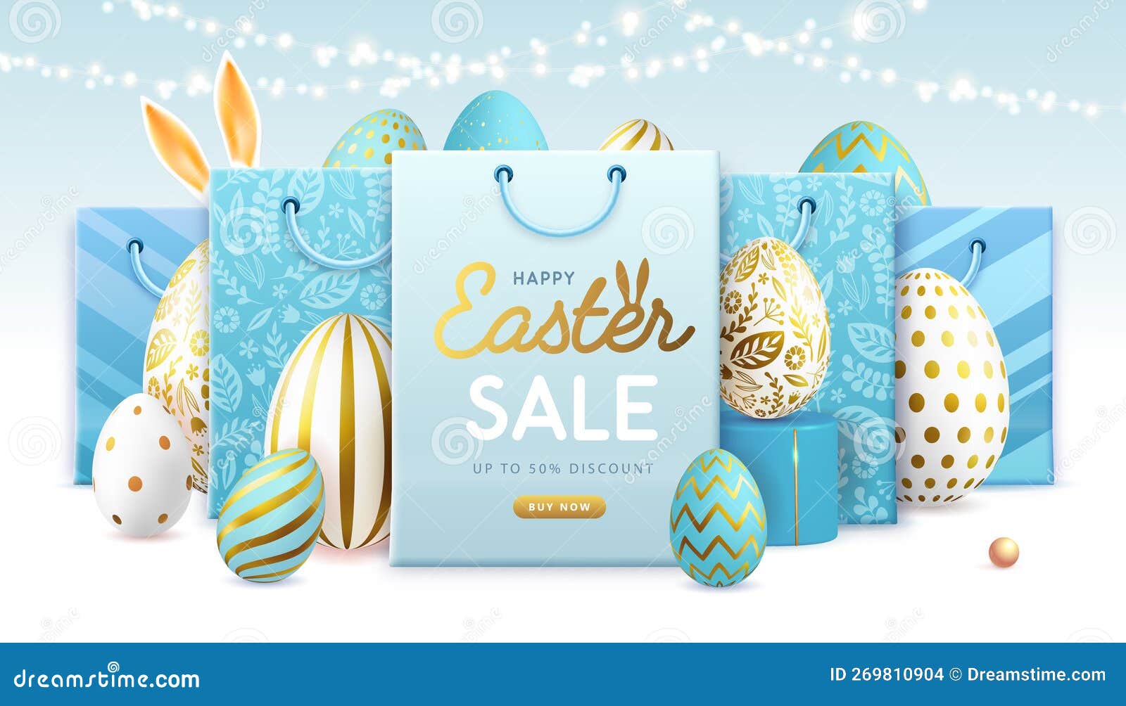 Happy Easter Typography Big Sale Poster with Blue Easter Eggs and ... Happy Easter Typography Big Sale Poster with Blue Easter Eggs and ...