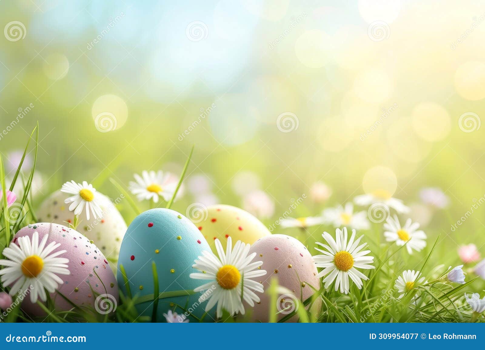 Happy Easter Unique Message Eggs Springing Basket. White Fluffy Bunny ...