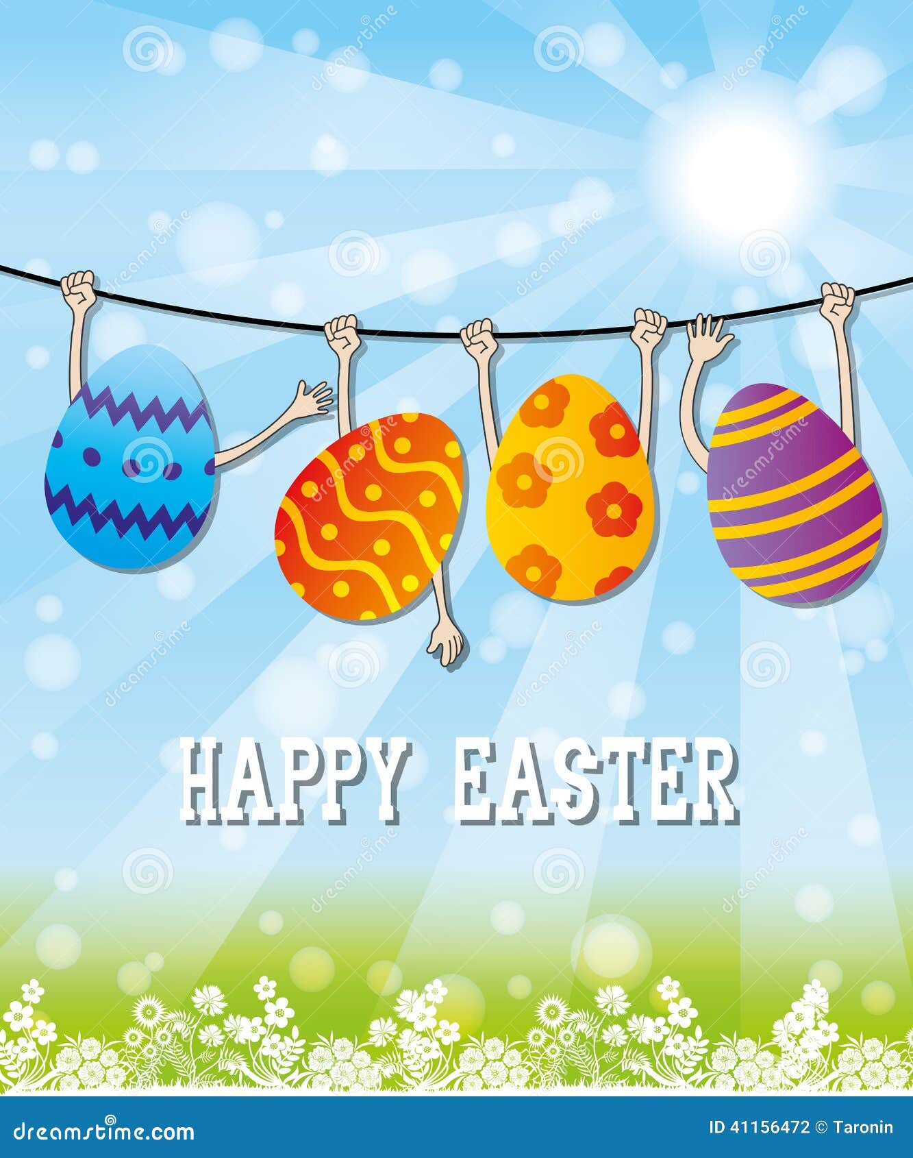 Happy Easter. stock vector. Illustration of cartoon, nature - 41156472