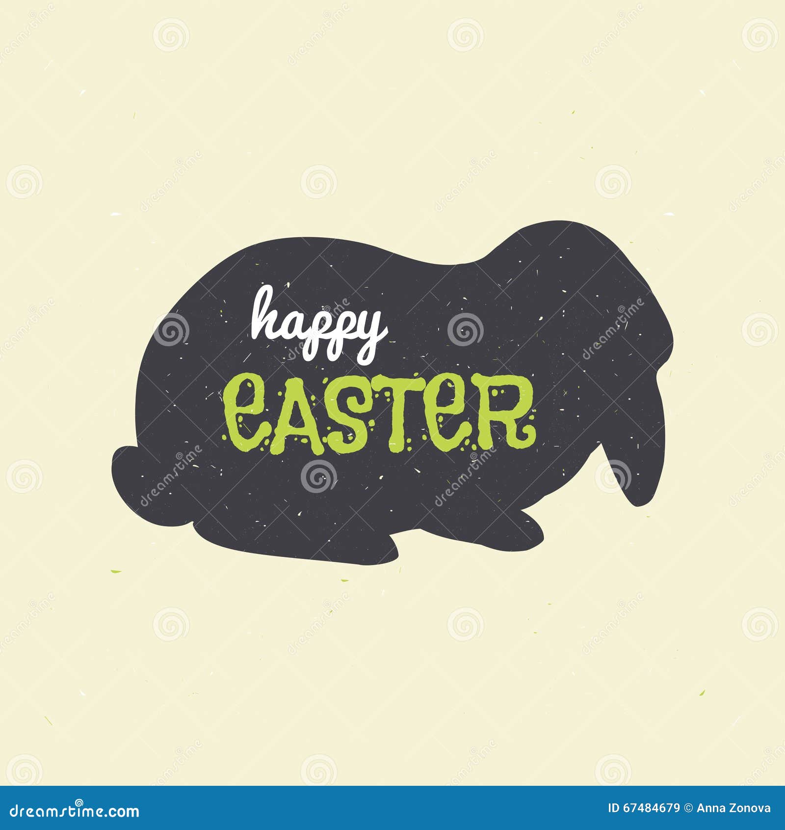Happy Easter Vector Illustration. Stock Vector - Illustration of text ...