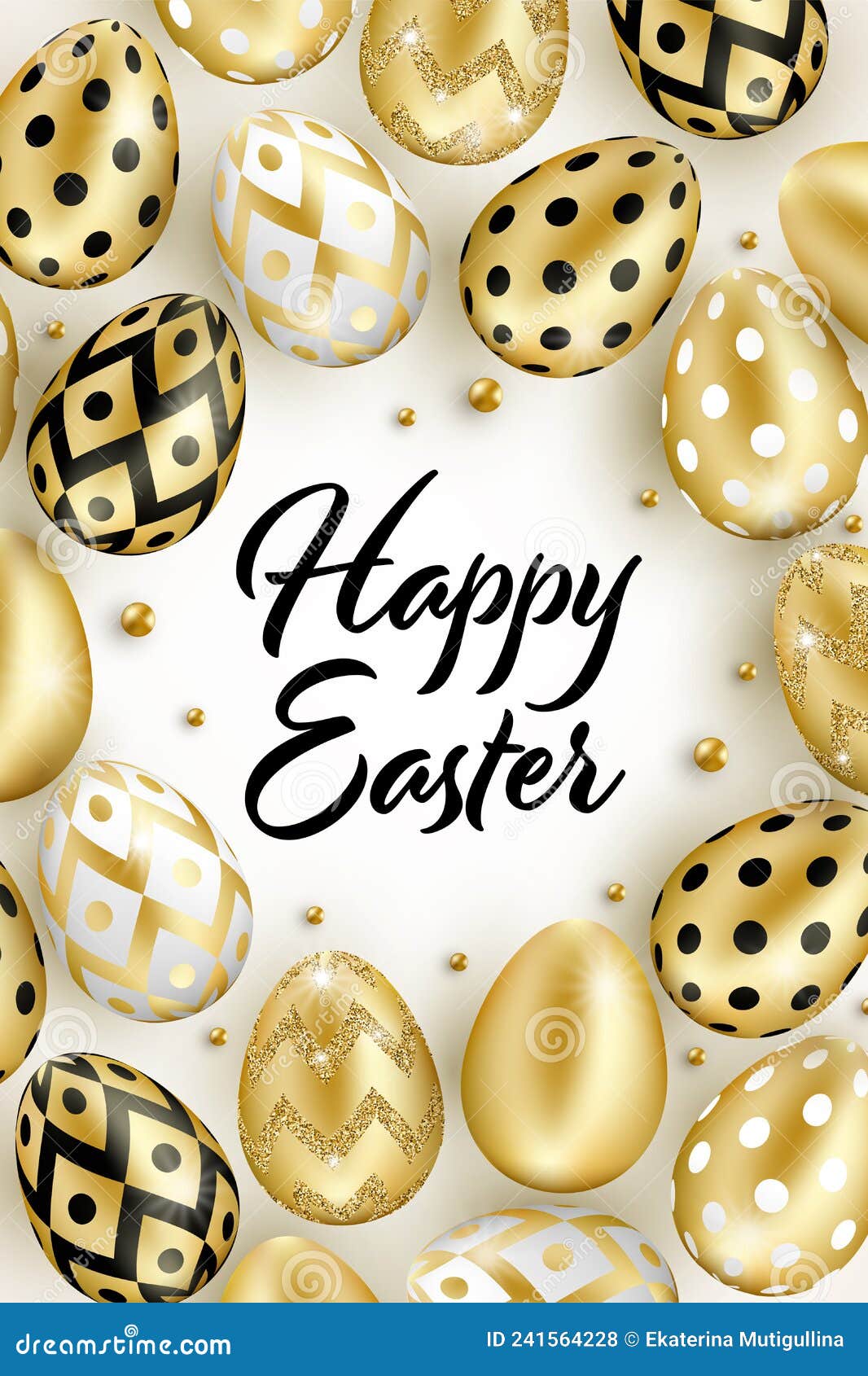 Happy Easter Vector Vertical Web Banner Concept Decorated with ...