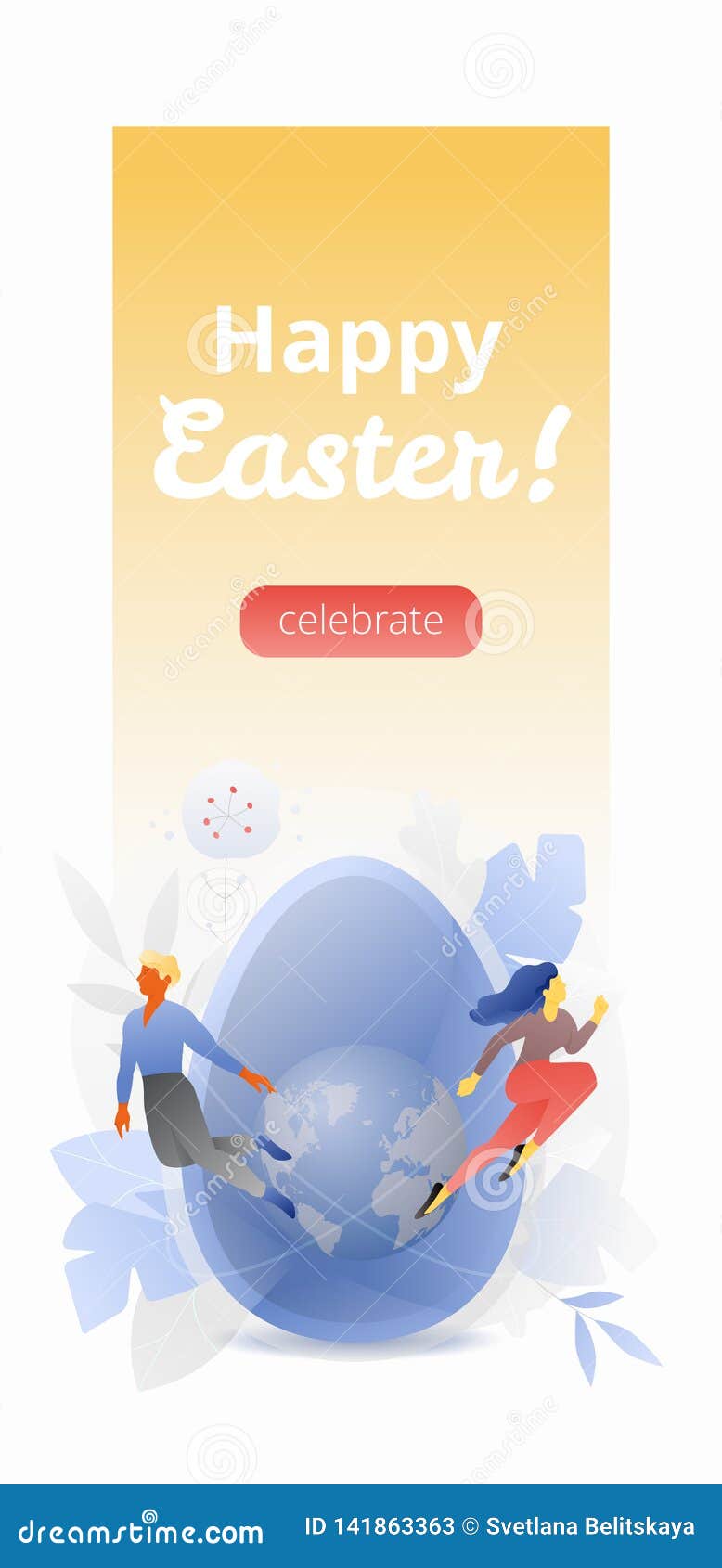 Happy Easter Vertical Banner Stock Vector - Illustration of dream ...