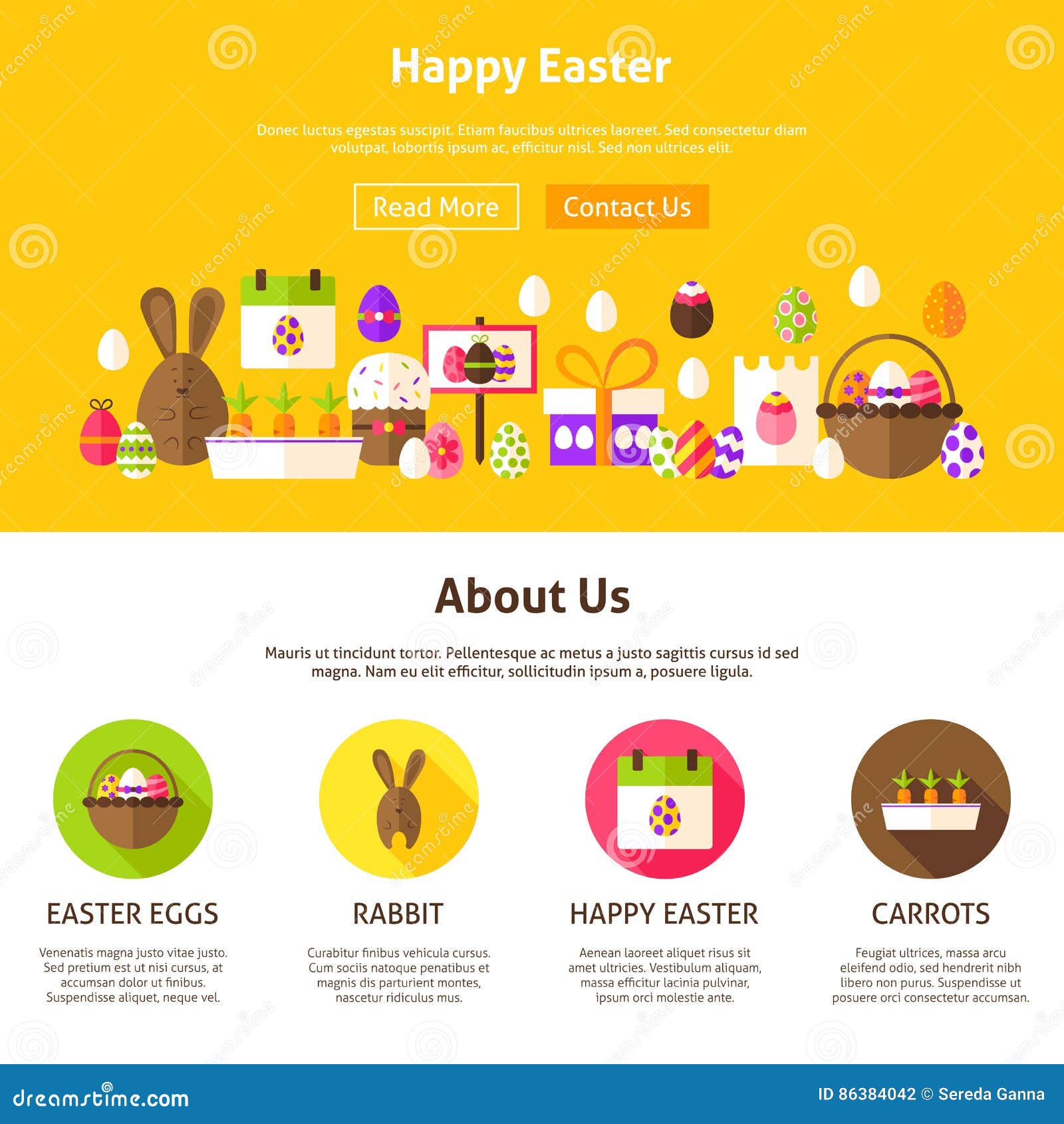 Happy Easter Web Design stock vector. Illustration of background - 86384042