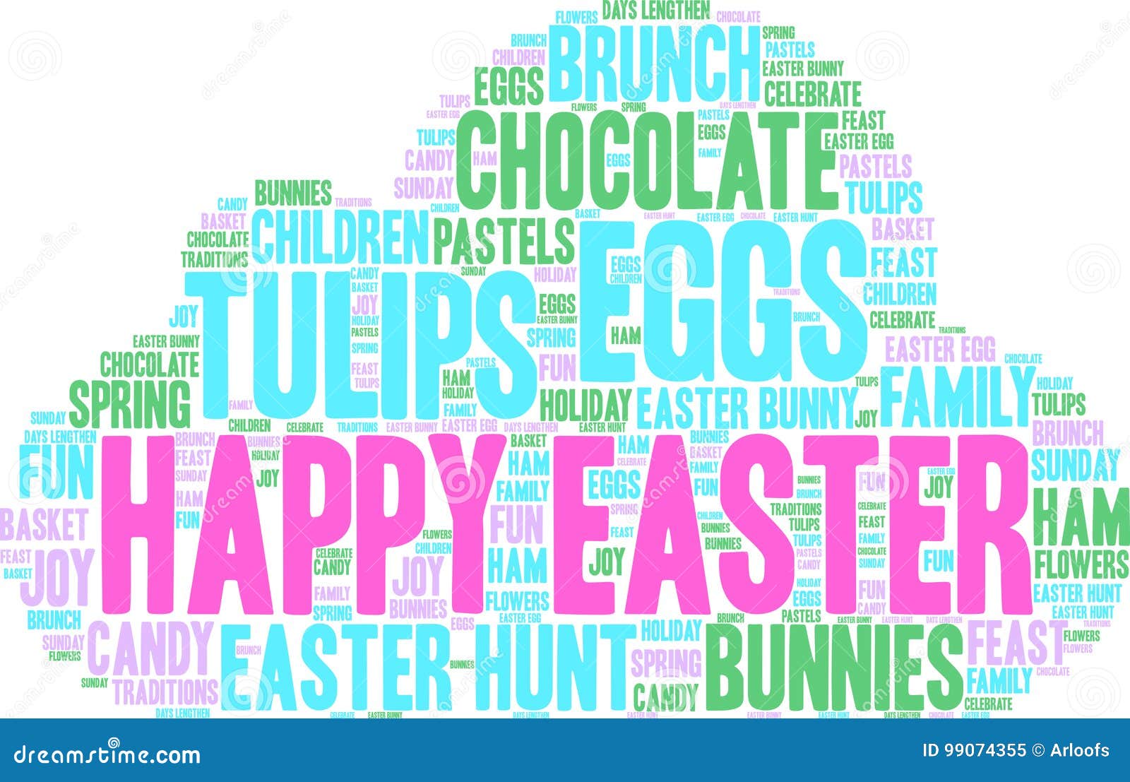 Happy Easter Word Cloud stock vector. Illustration of hunt - 99074355