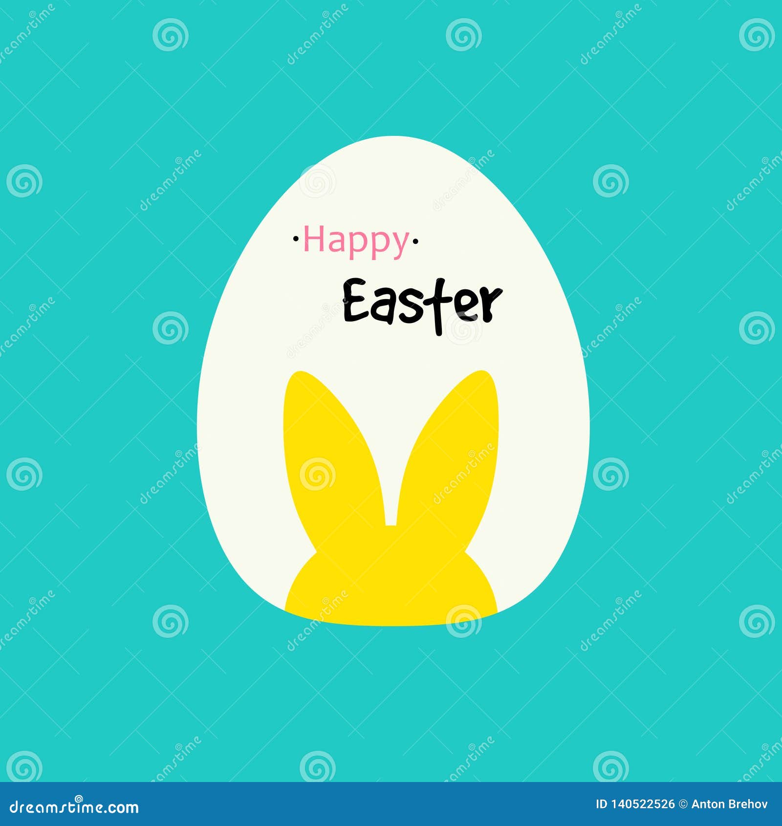 Happy Easter. Yellow Rabbit in the Egg. Easter Card Stock Illustration ...