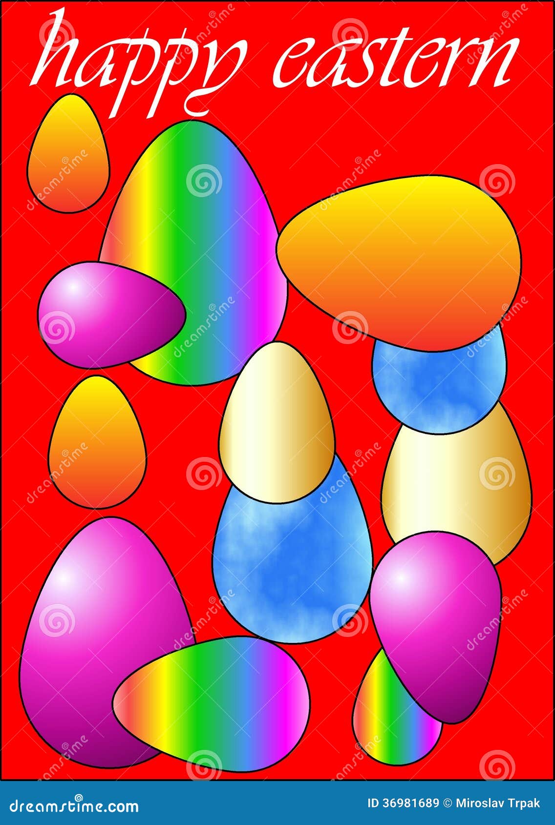 Happy eastern fun stock illustration. Illustration of colorful - 36981689
