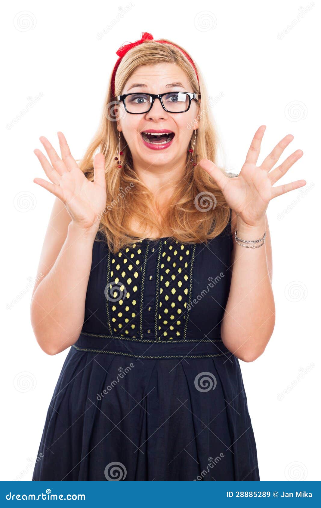 Happy ecstatic woman stock image. Image of funny, plump - 28885289