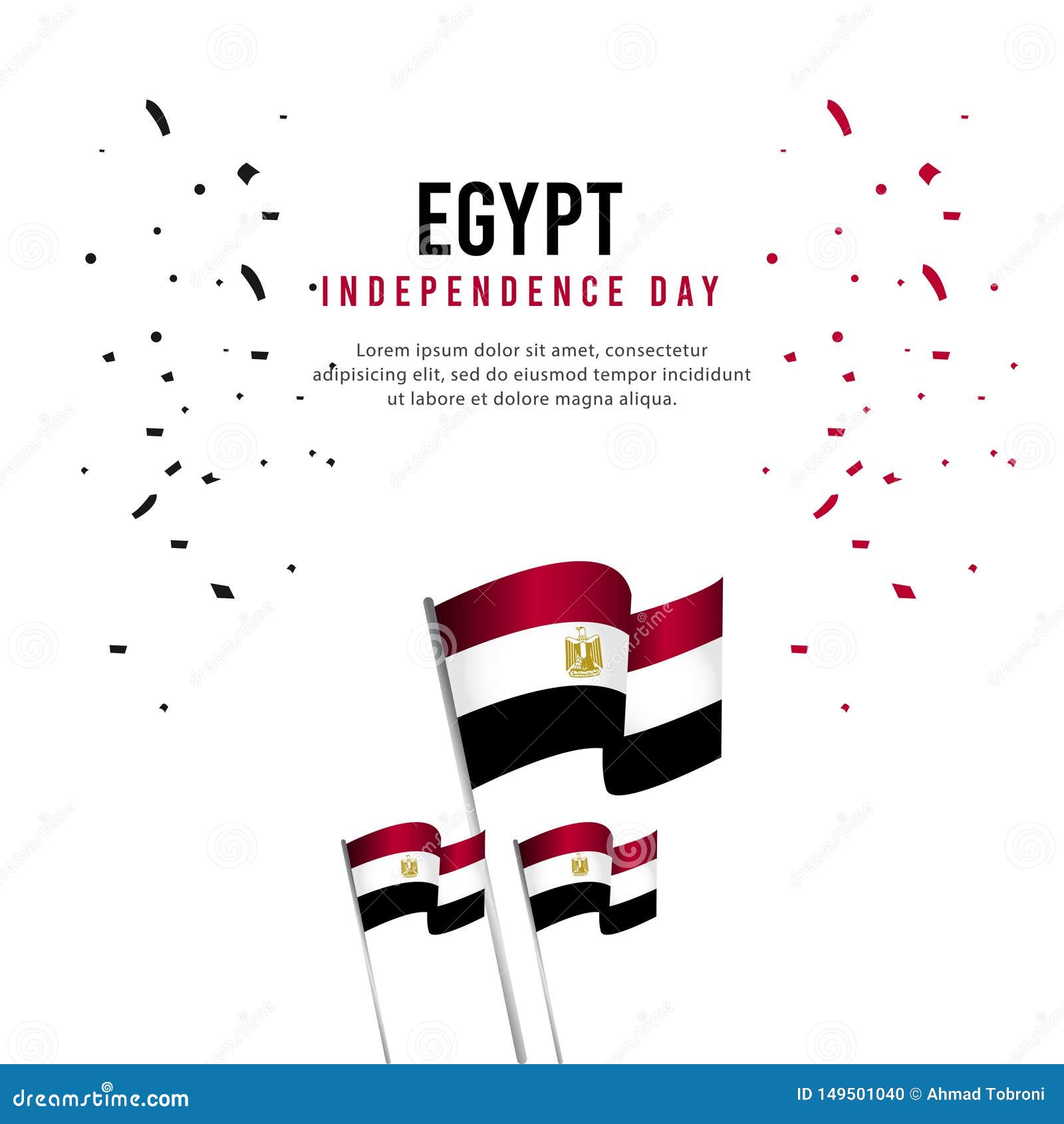 Happy Egypt Independence Day Celebration Poster Vector Template Design ...
