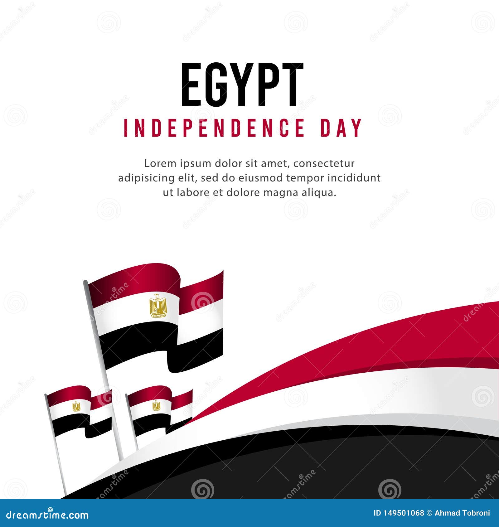 Happy Egypt Independence Day Celebration Poster Vector Template Design ...