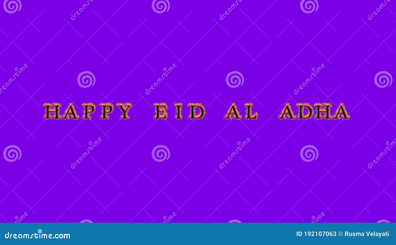 Happy Eid Al Adha Fire Text Effect Violet Background Stock Illustration ...