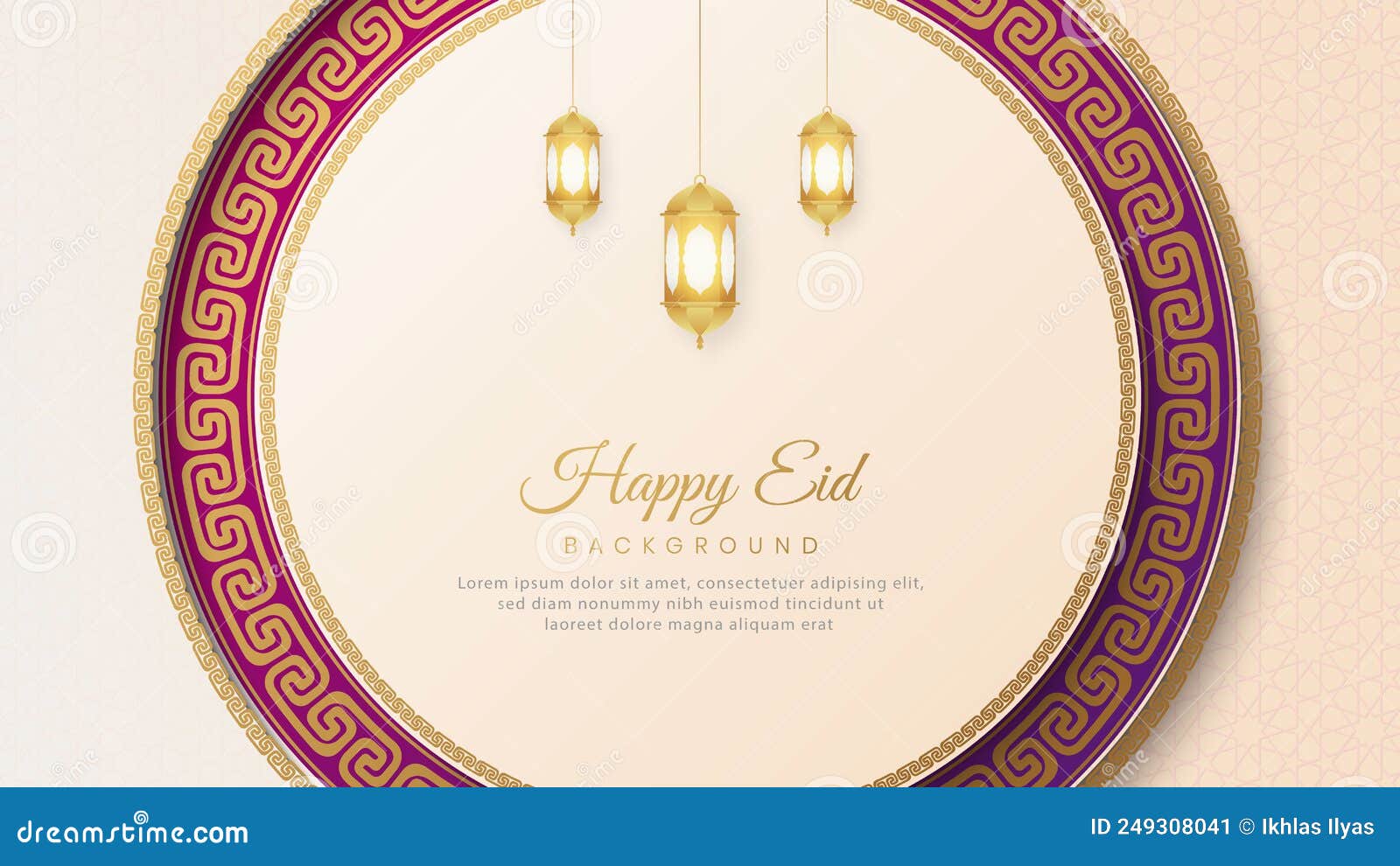 Happy Eid Islamic Arabic Arabesque Pattern Background for Ramadan ...