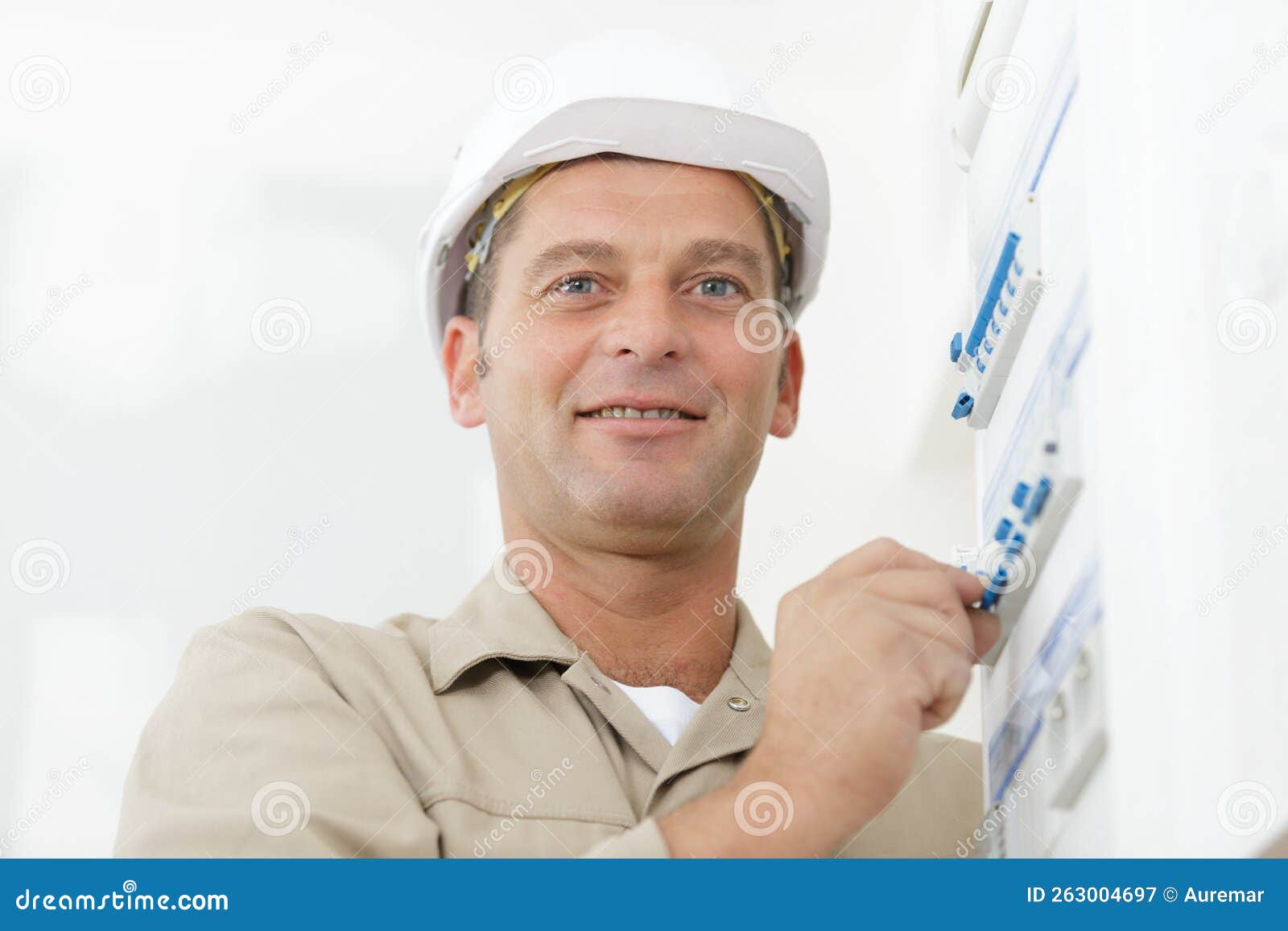 Happy Electrician Looking at Camera Stock Image - Image of professional ...