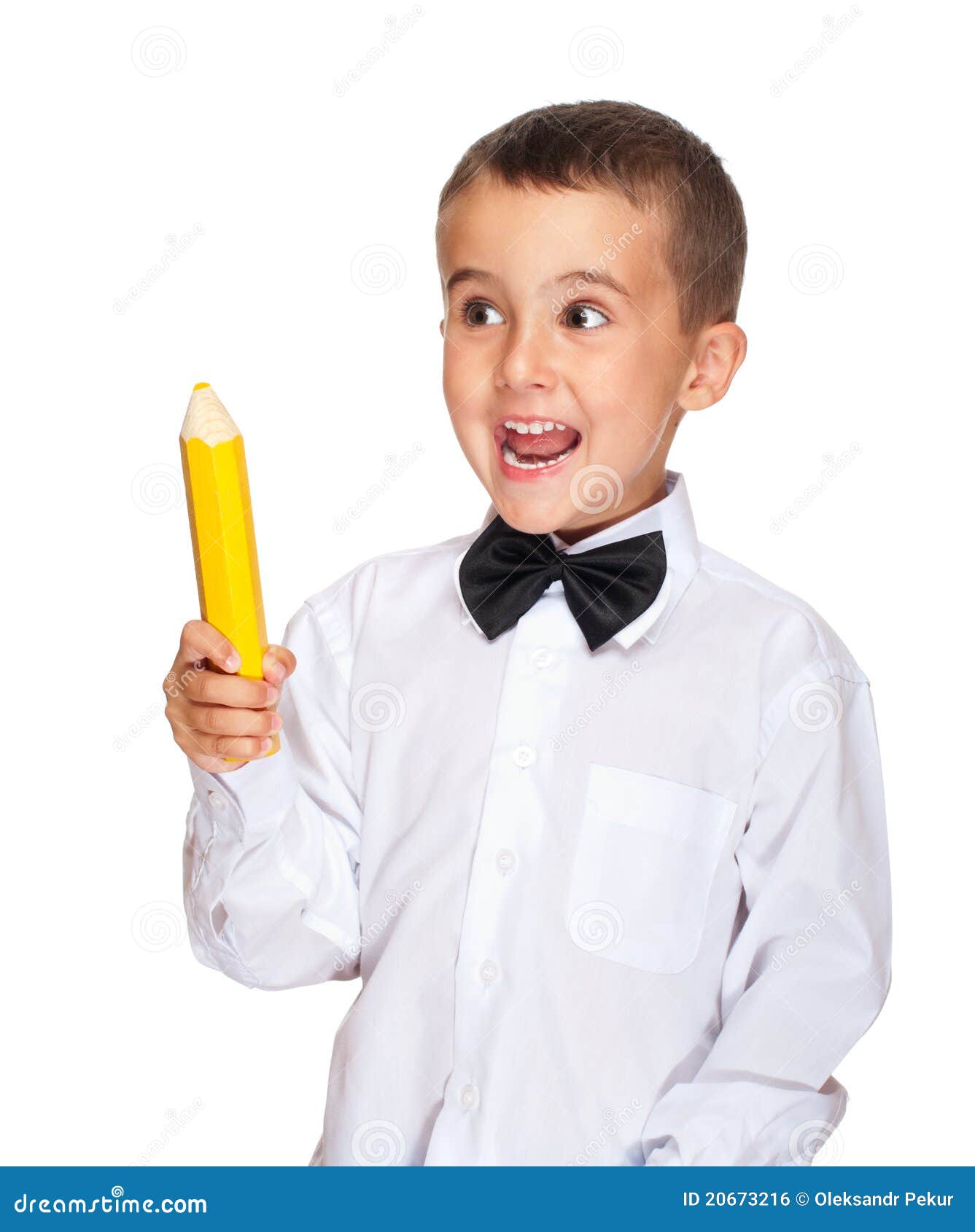 Happy Elementary Student Boy Stock Photo - Image of shout, portrait ...