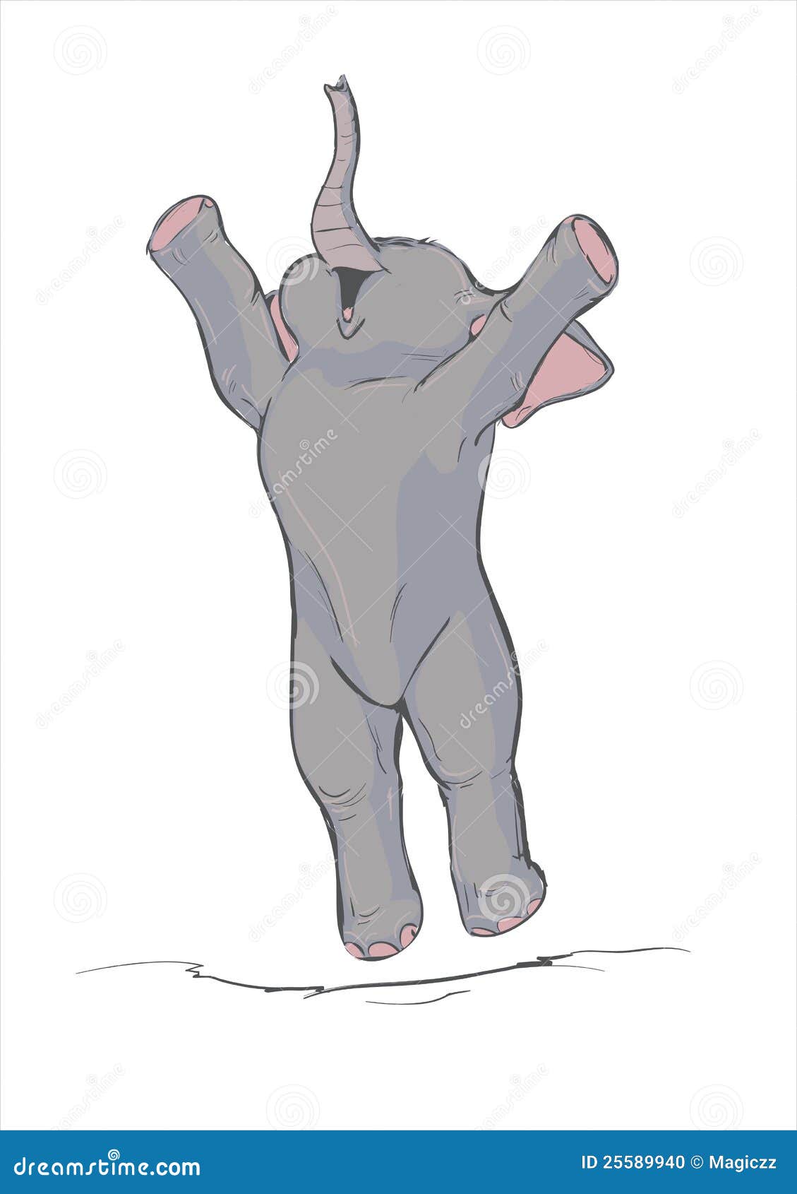 Happy elephant stock vector. Illustration of jumping - 25589940