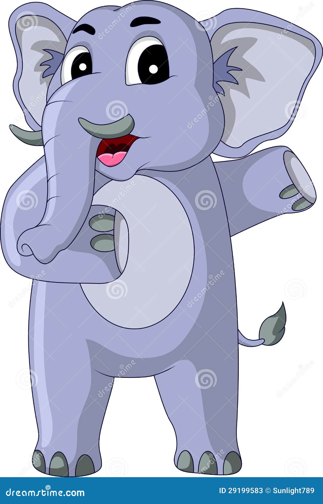 Happy elephant cartoon stock illustration. Illustration of friendly ...