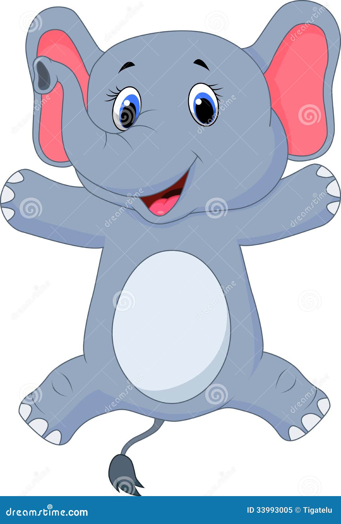 Happy elephant cartoon stock vector. Illustration of dancing - 33993005