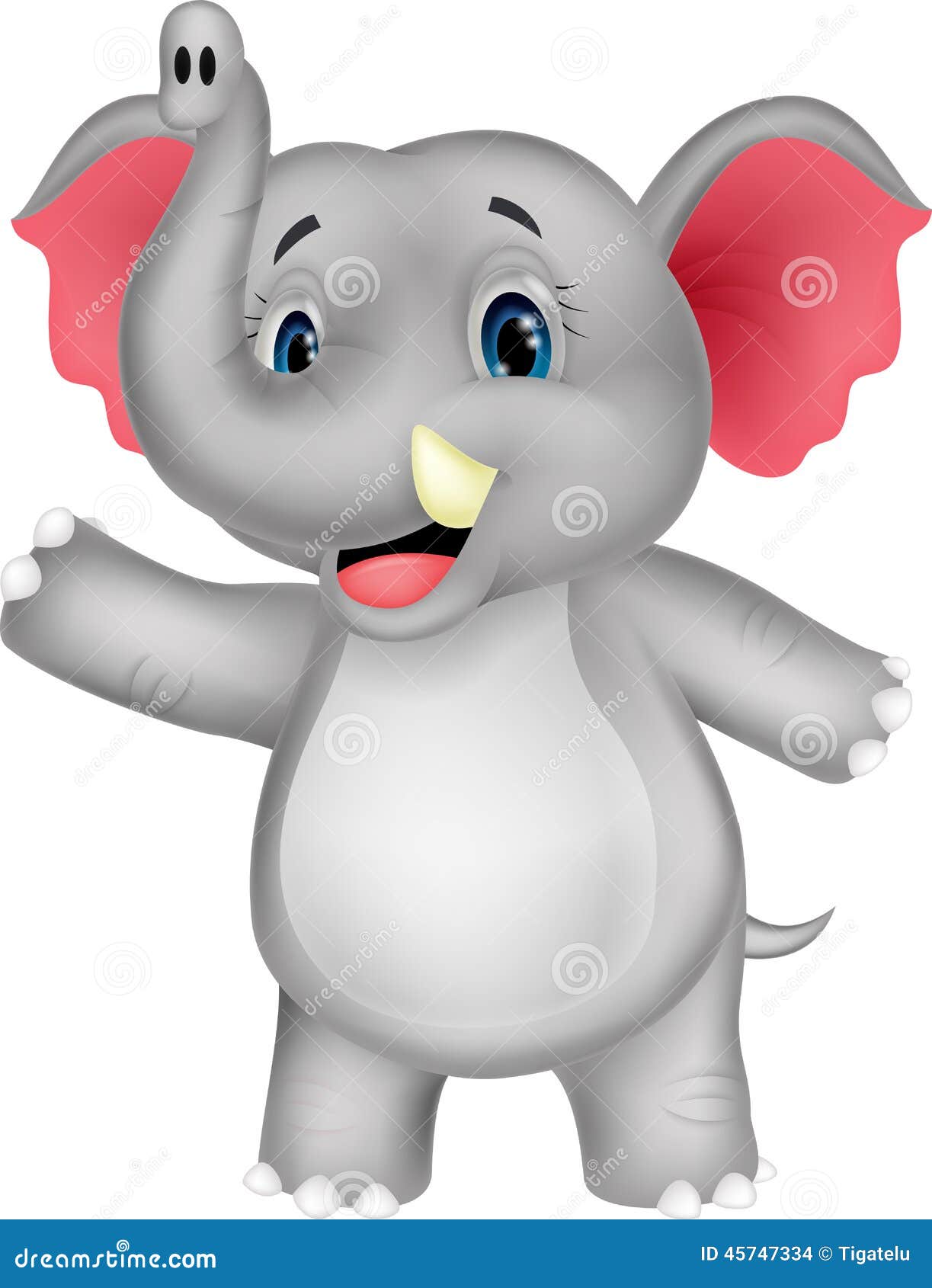 Happy elephant cartoon stock vector. Illustration of drawing - 45747334