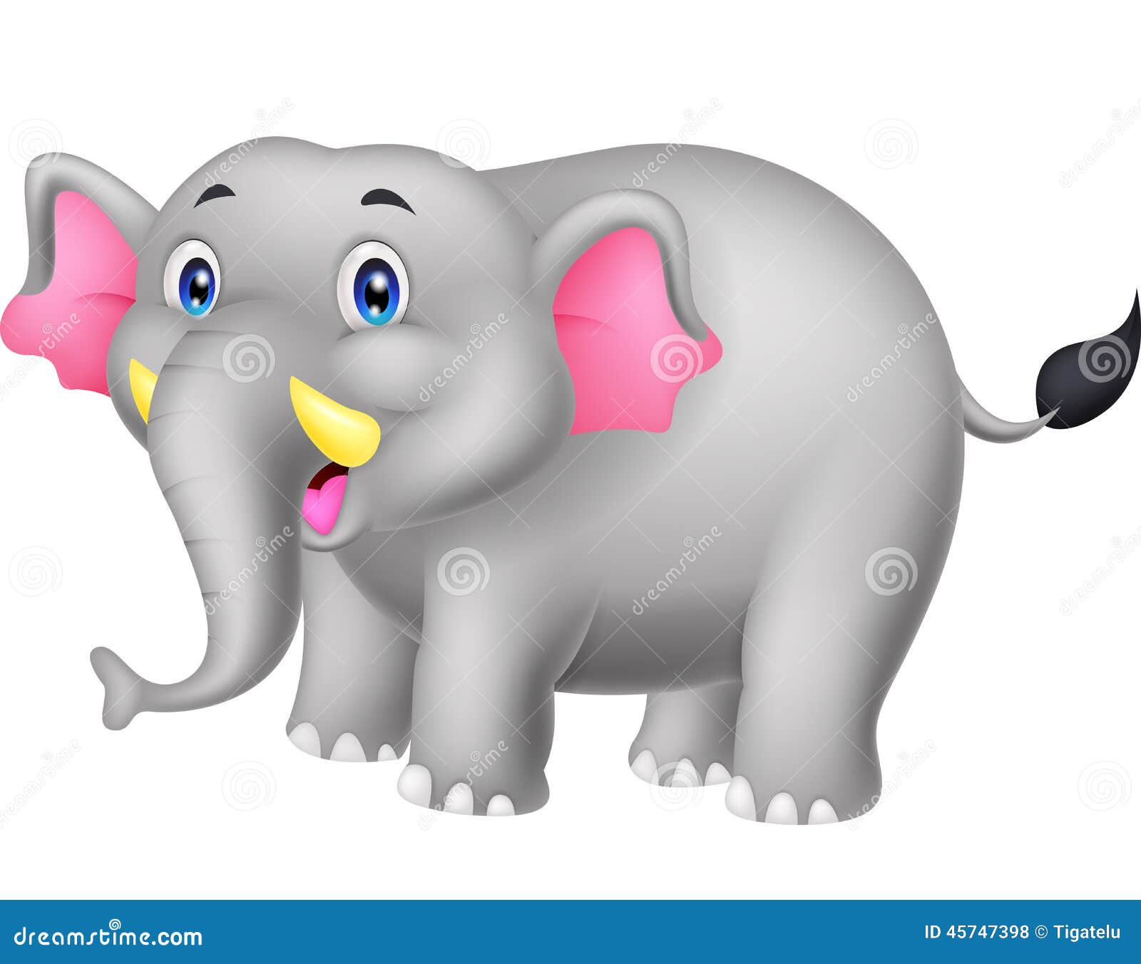 Happy elephant cartoon stock vector. Illustration of africa - 45747398