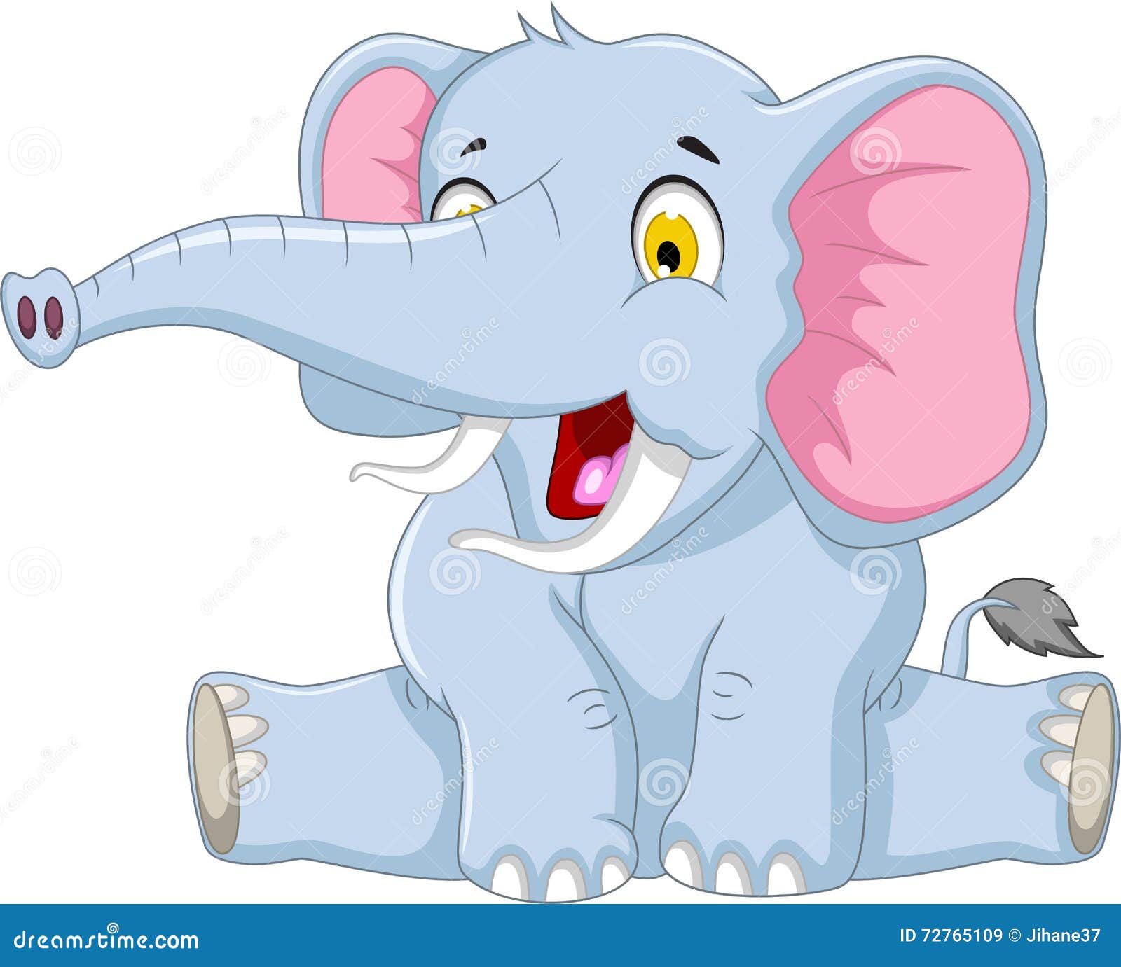 Happy elephant cartoon stock illustration. Illustration of childhood ...