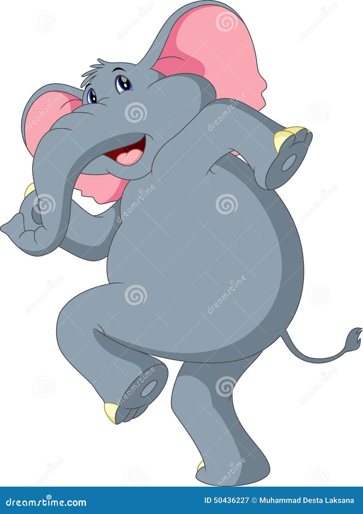 Happy elephant cartoon stock illustration. Illustration of cartoon ...