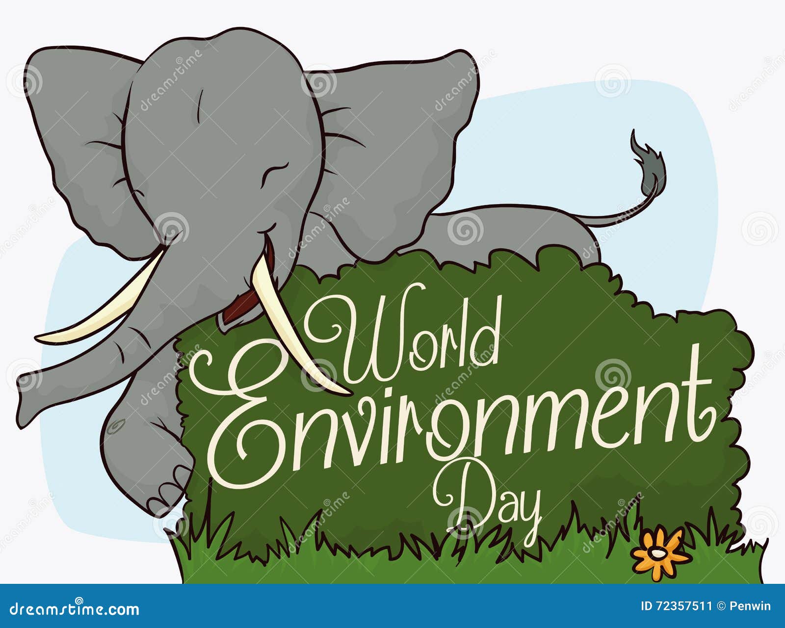 Happy Elephant Celebrating World Environment Day, Vector Illustration ... Happy Elephant Celebrating World Environment Day, Vector Illustration ...