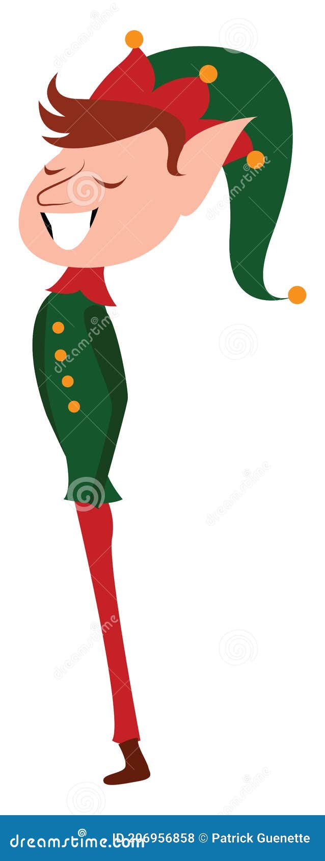 Happy Elf, Illustration, Vector Stock Vector - Illustration of green ...