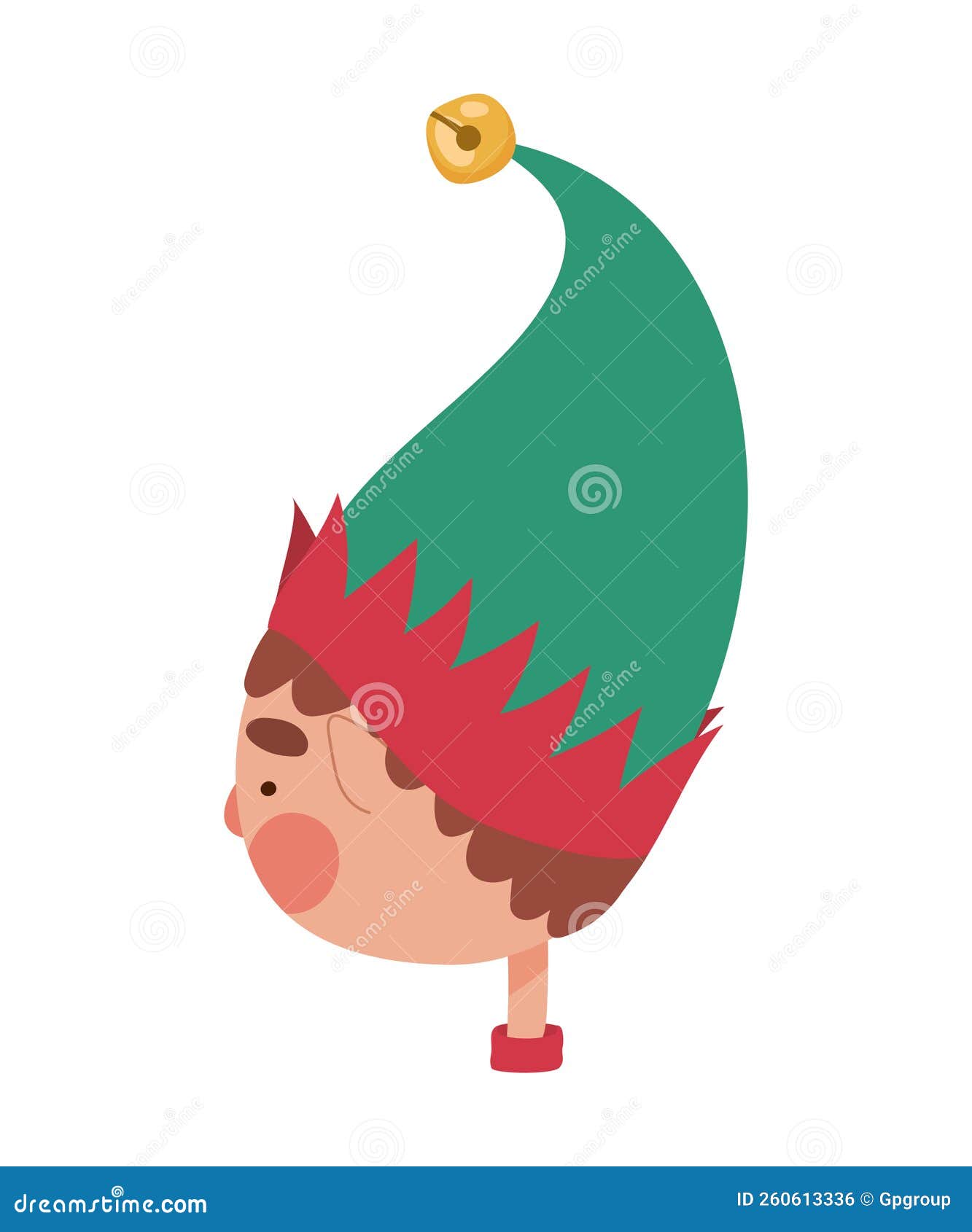 Happy Elfman Face Illustration Stock Vector - Illustration of gift ...