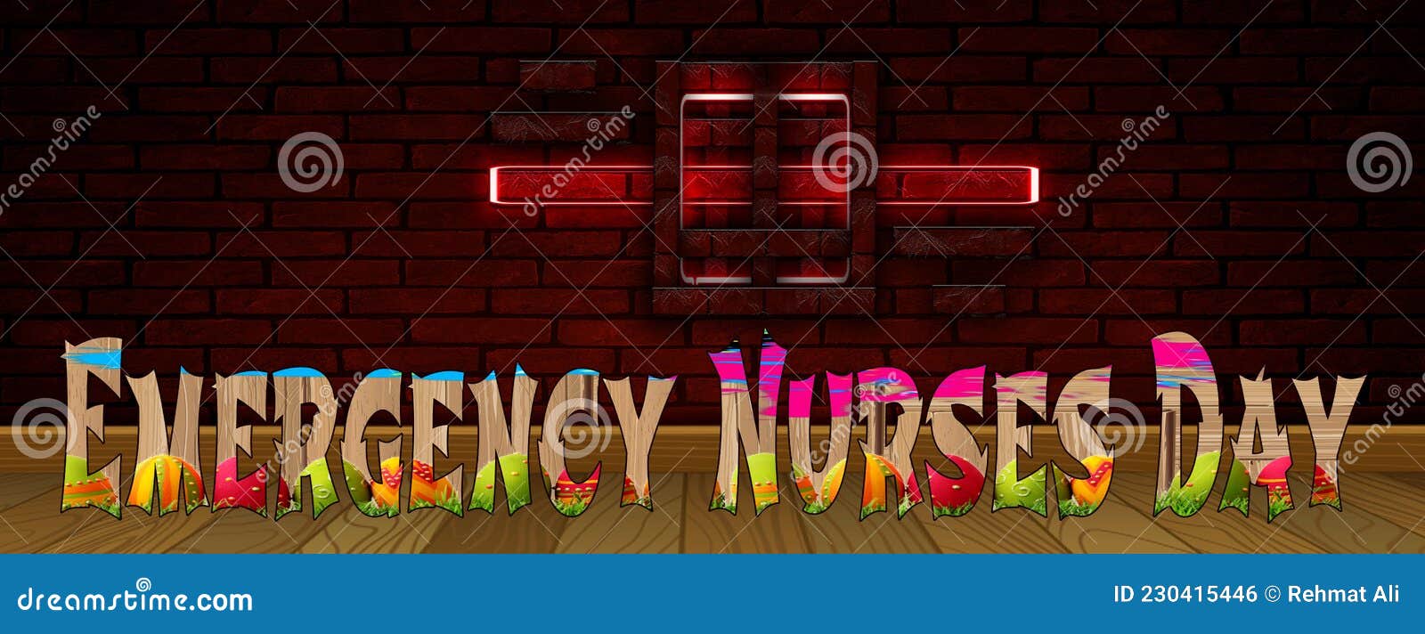 October, Emergency Nurses Day, Text Effect on Bricks Background Stock ...